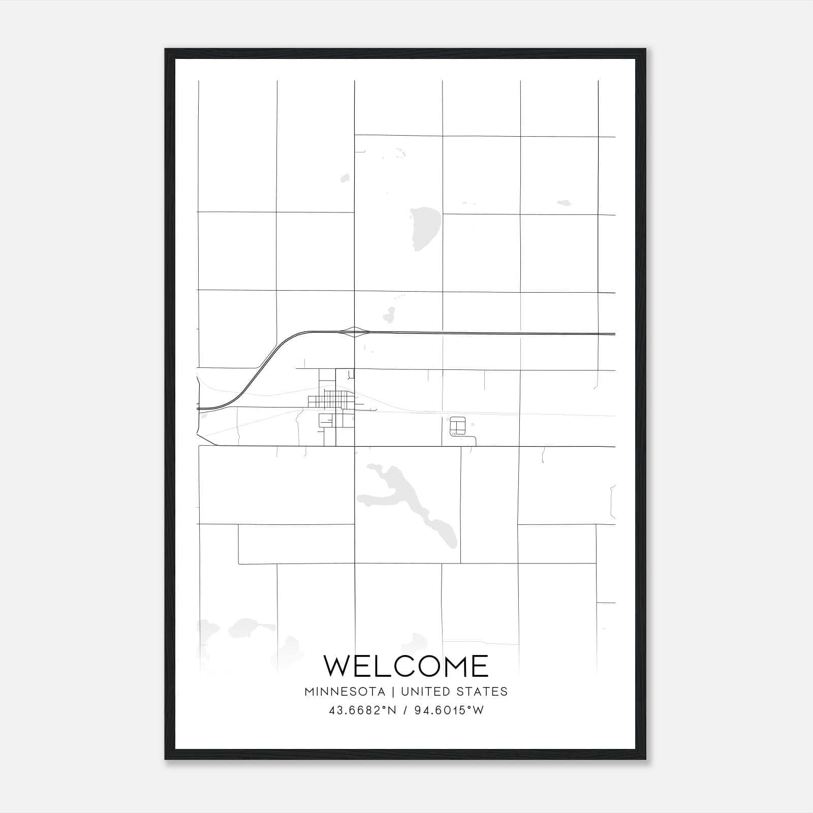 Welcome Minnesota Map Poster, Modern Home Decor Wall Art Print - Custom ...