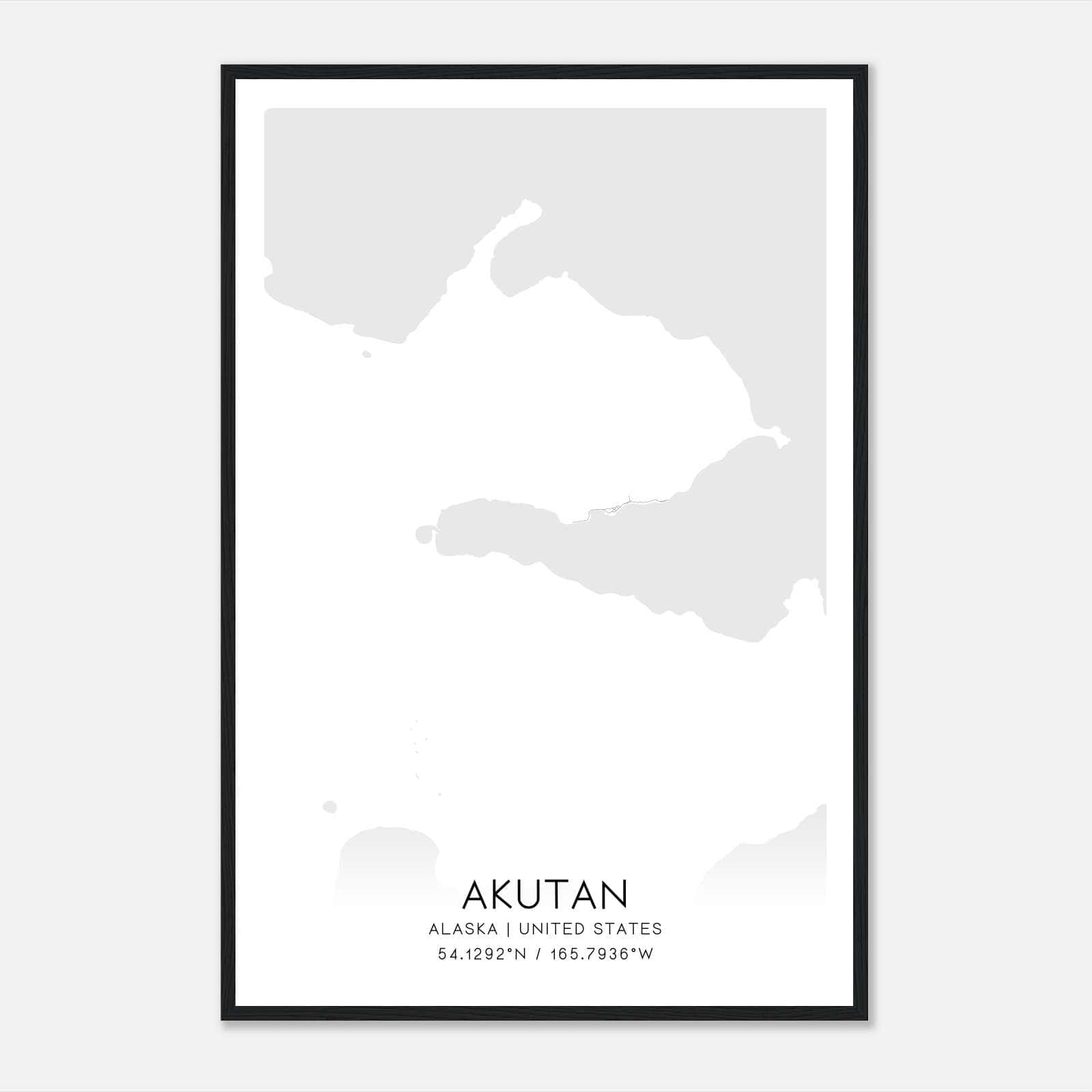 Akutan Alaska Map Poster, Modern Home Decor Wall Art Print - Custom ...