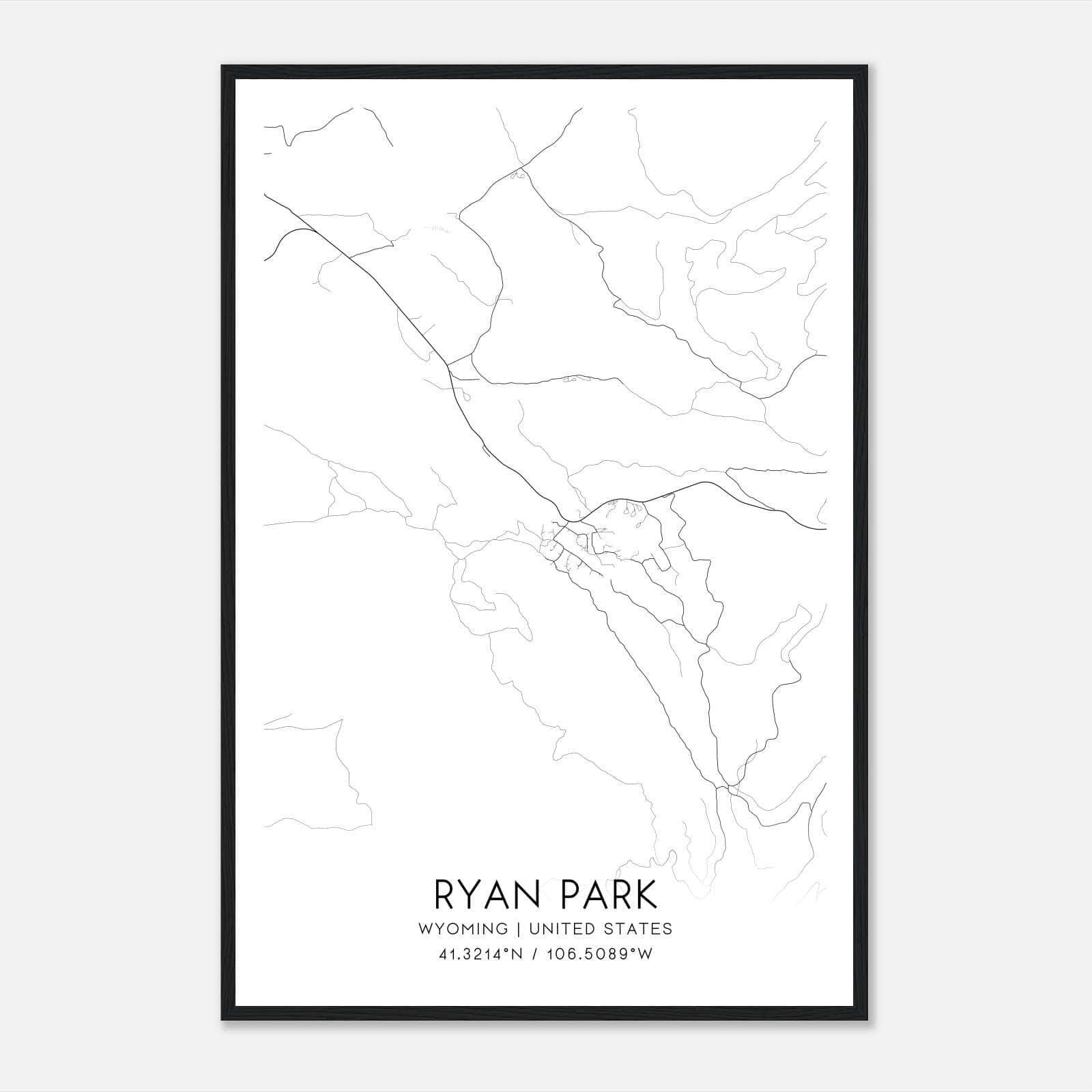 Ryan Park Wyoming Map Poster, Modern Home Decor Wall Art Print - Custom ...