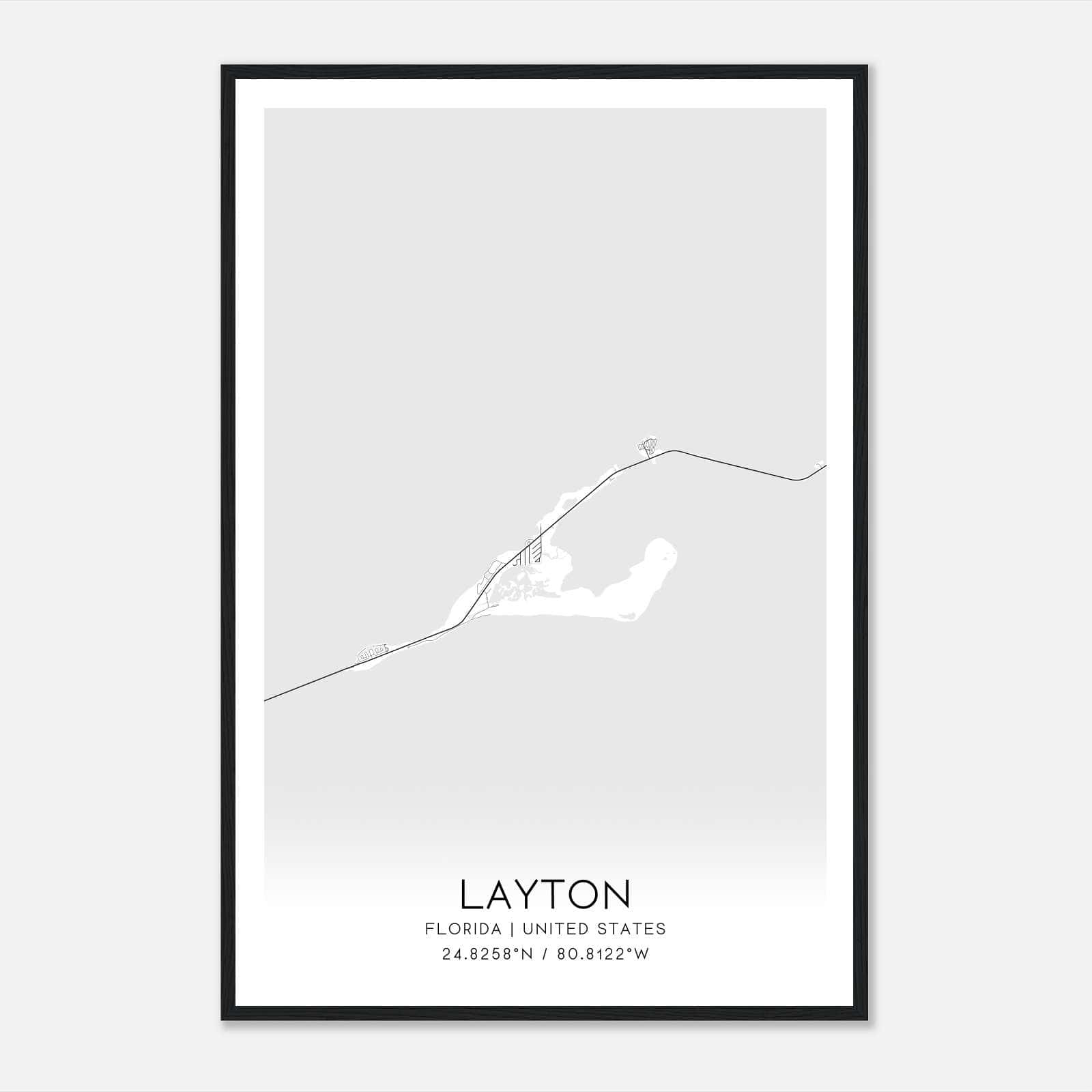 Layton Florida Map Poster, Modern Home Decor Wall Art Print - Custom ...