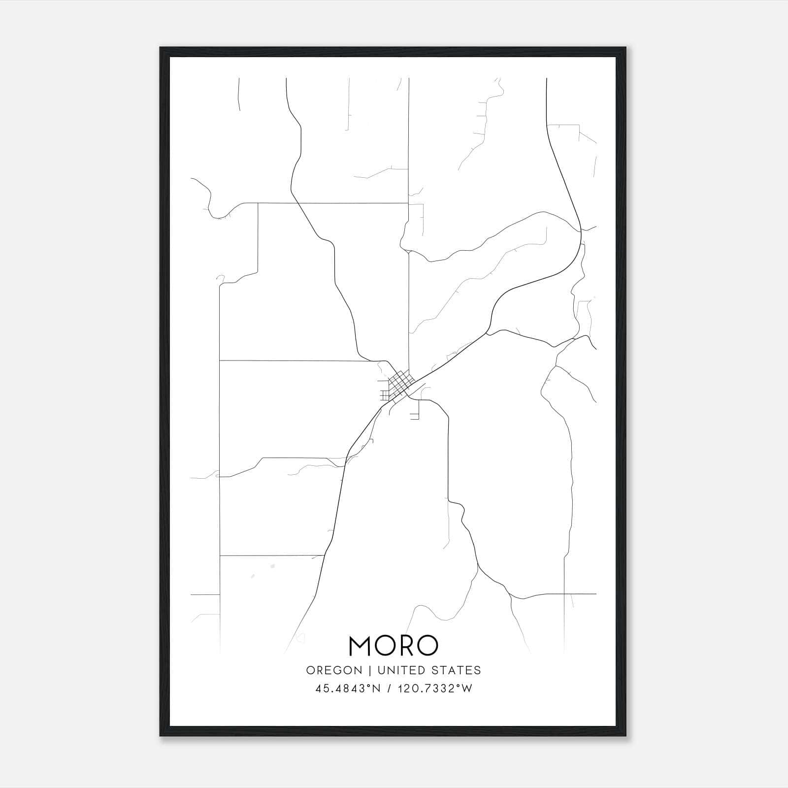 Moro Oregon Map Poster, Modern Home Decor Wall Art Print - Custom Maps ...