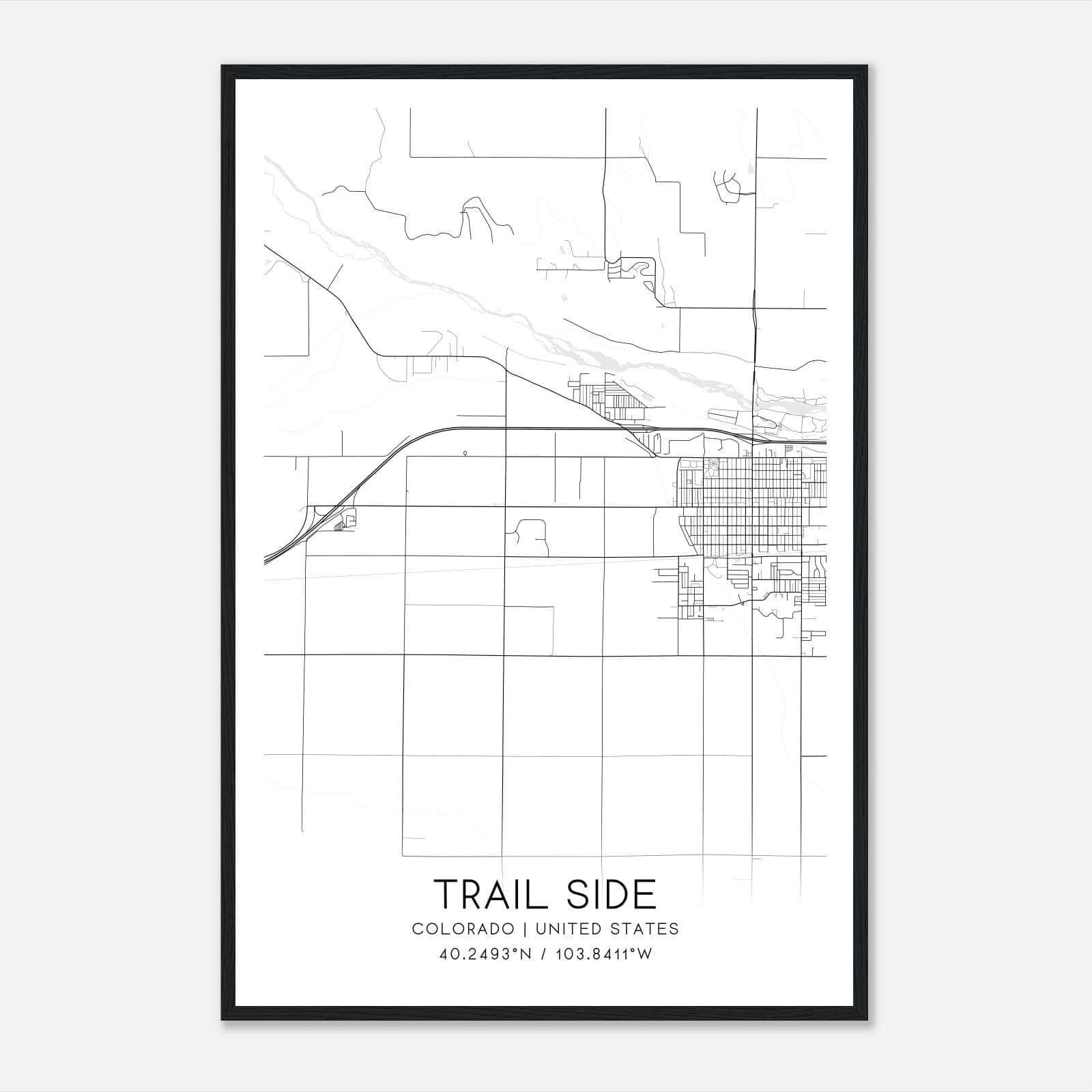 Trail Side Colorado Map Poster, Modern Home Decor Wall Art Print ...