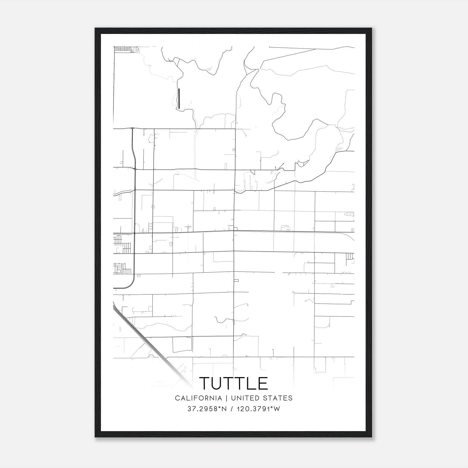 Tuttle California Map Poster, Modern Home Decor Wall Art Print - Custom ...
