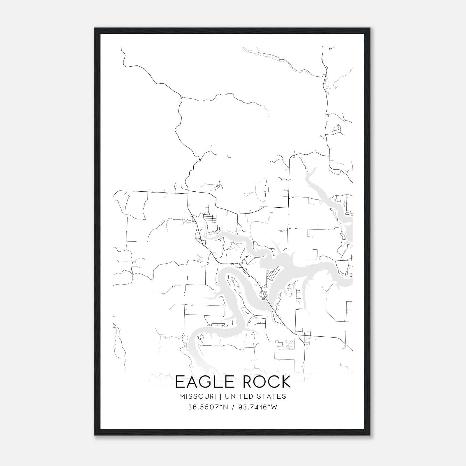 Eagle Rock Missouri Map Poster, Modern Home Decor Wall Art Print ...
