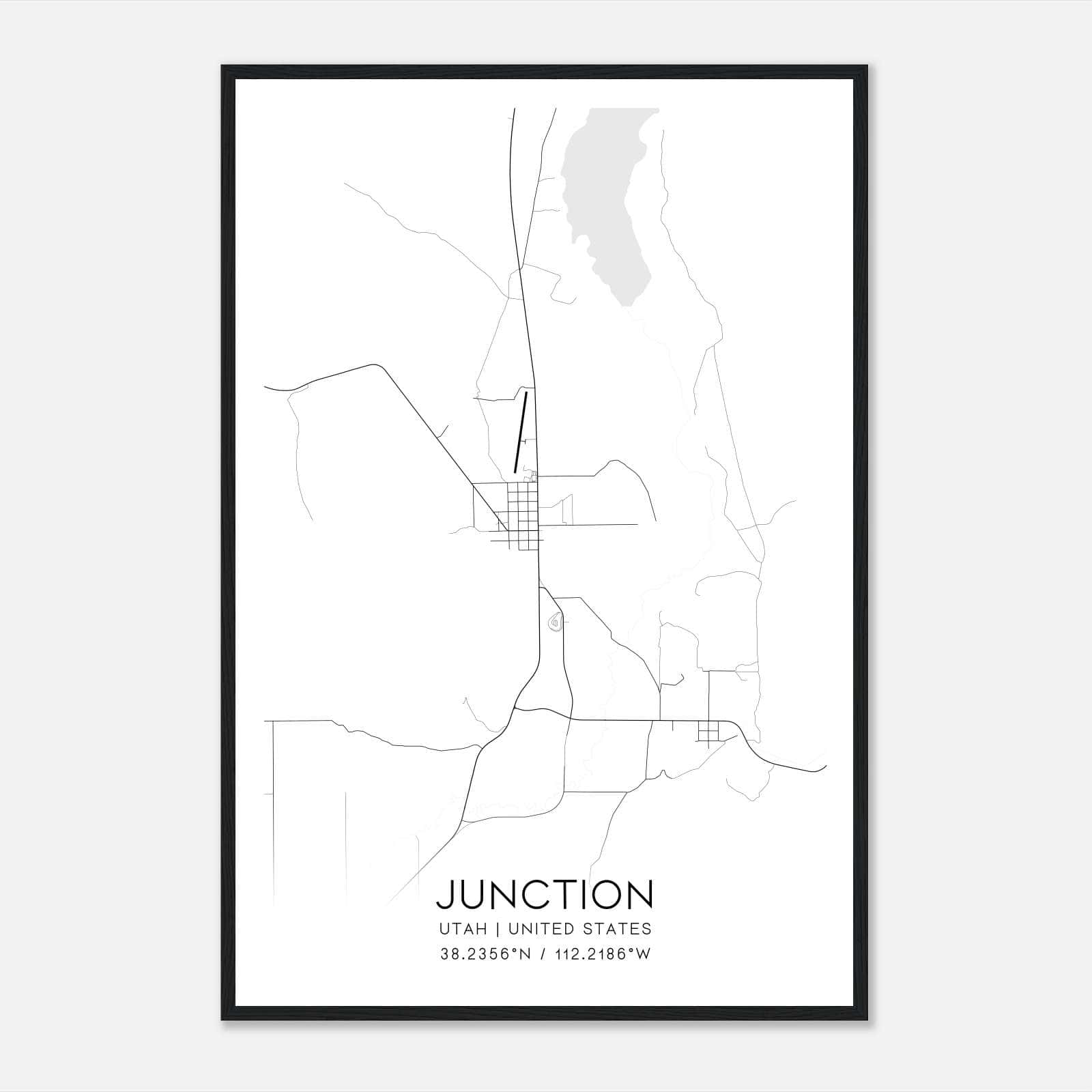 Junction Utah Map Poster, Modern Home Decor Wall Art Print - Custom ...