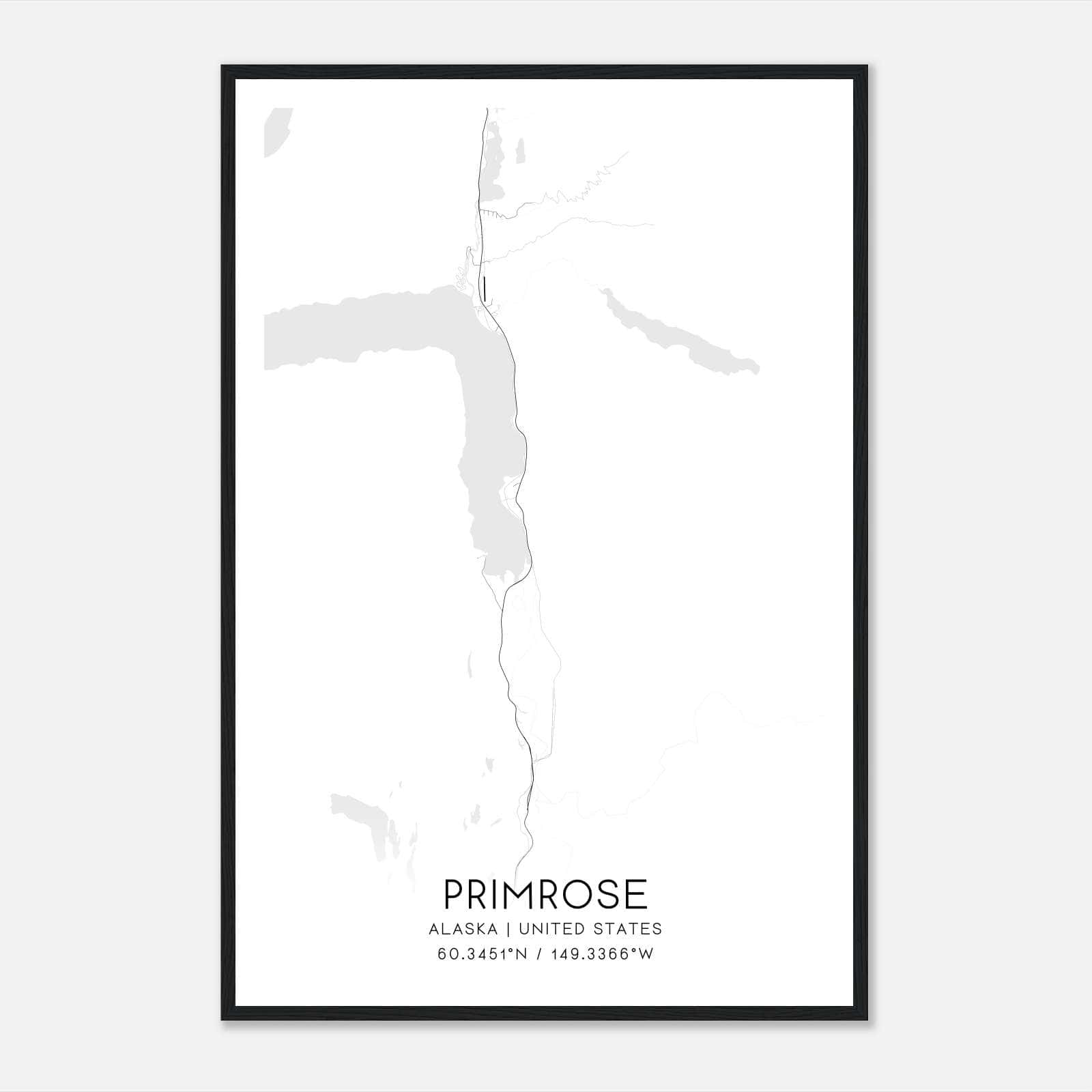 Primrose Alaska Map Poster, Modern Home Decor Wall Art Print - Custom ...