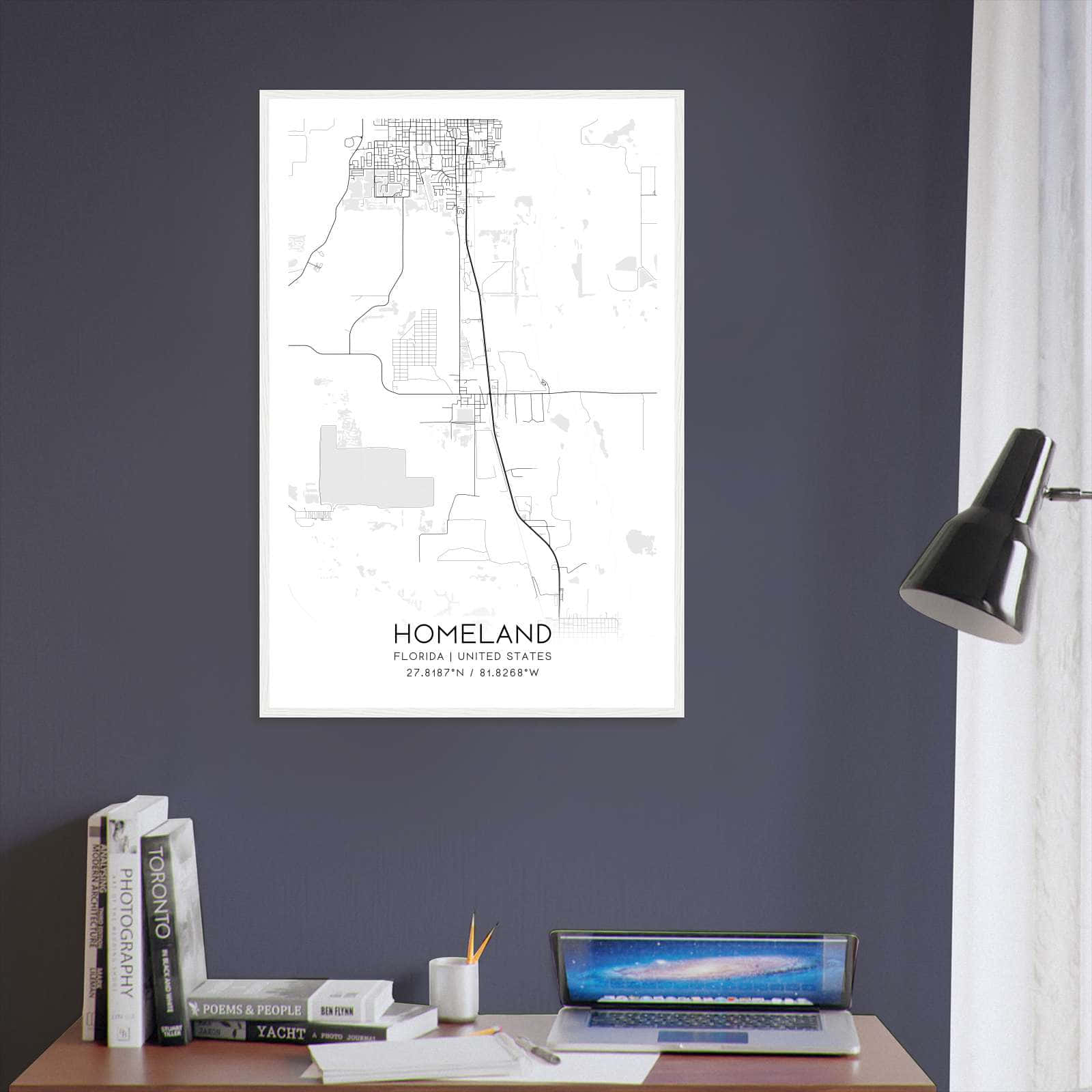Homeland Florida Map Poster, Modern Home Decor Wall Art Print - Custom ...