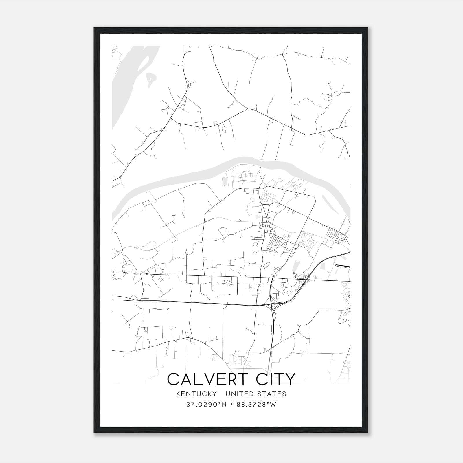 Calvert City Kentucky Map Poster, Modern Home Decor Wall Art Print ...