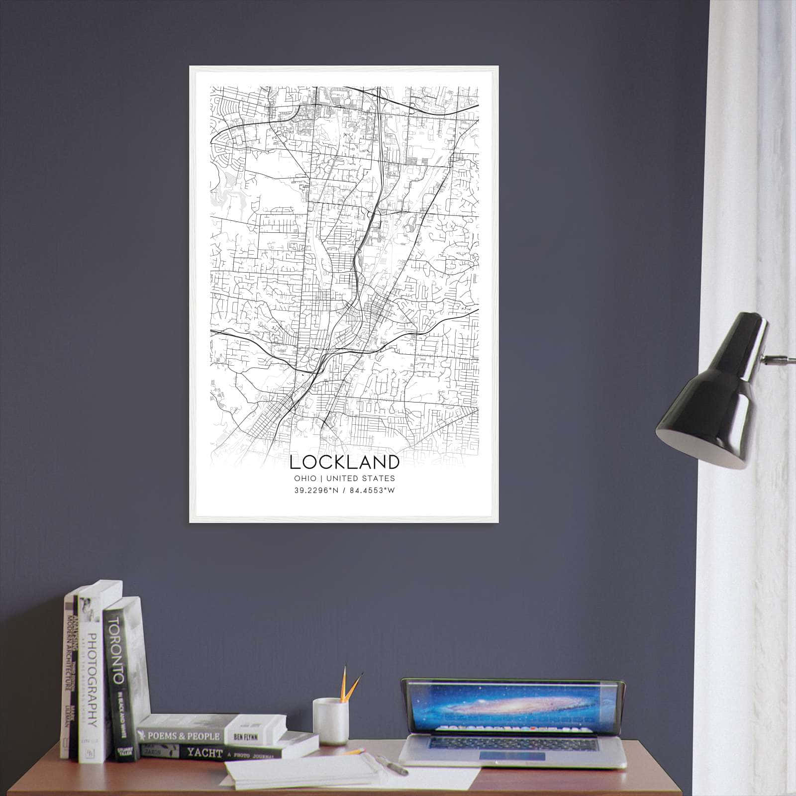 Lockland Ohio Map Poster, Modern Home Decor Wall Art Print - Custom ...