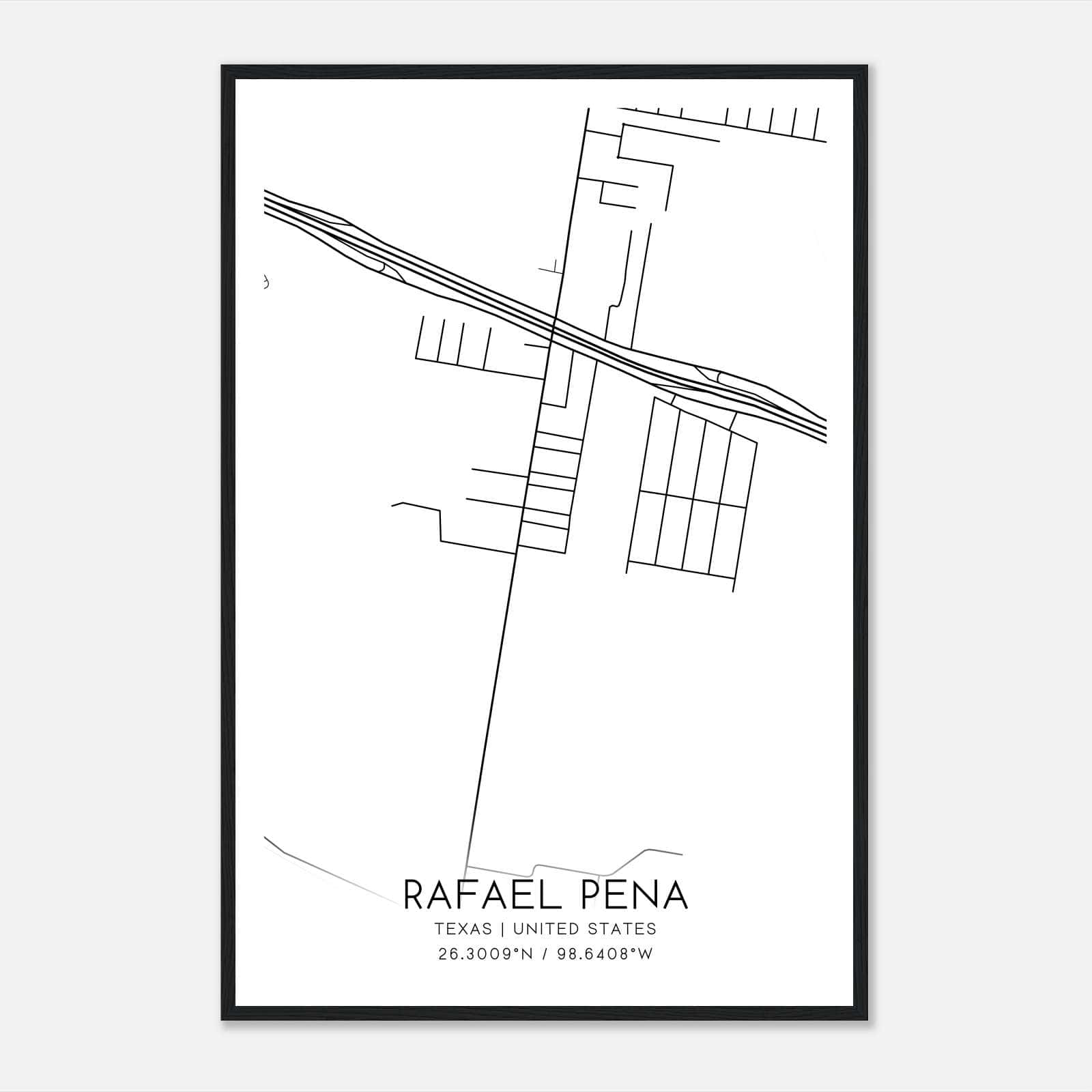 Rafael Pena Texas Map Poster, Modern Home Decor Wall Art Print - Custom Maps & Posters