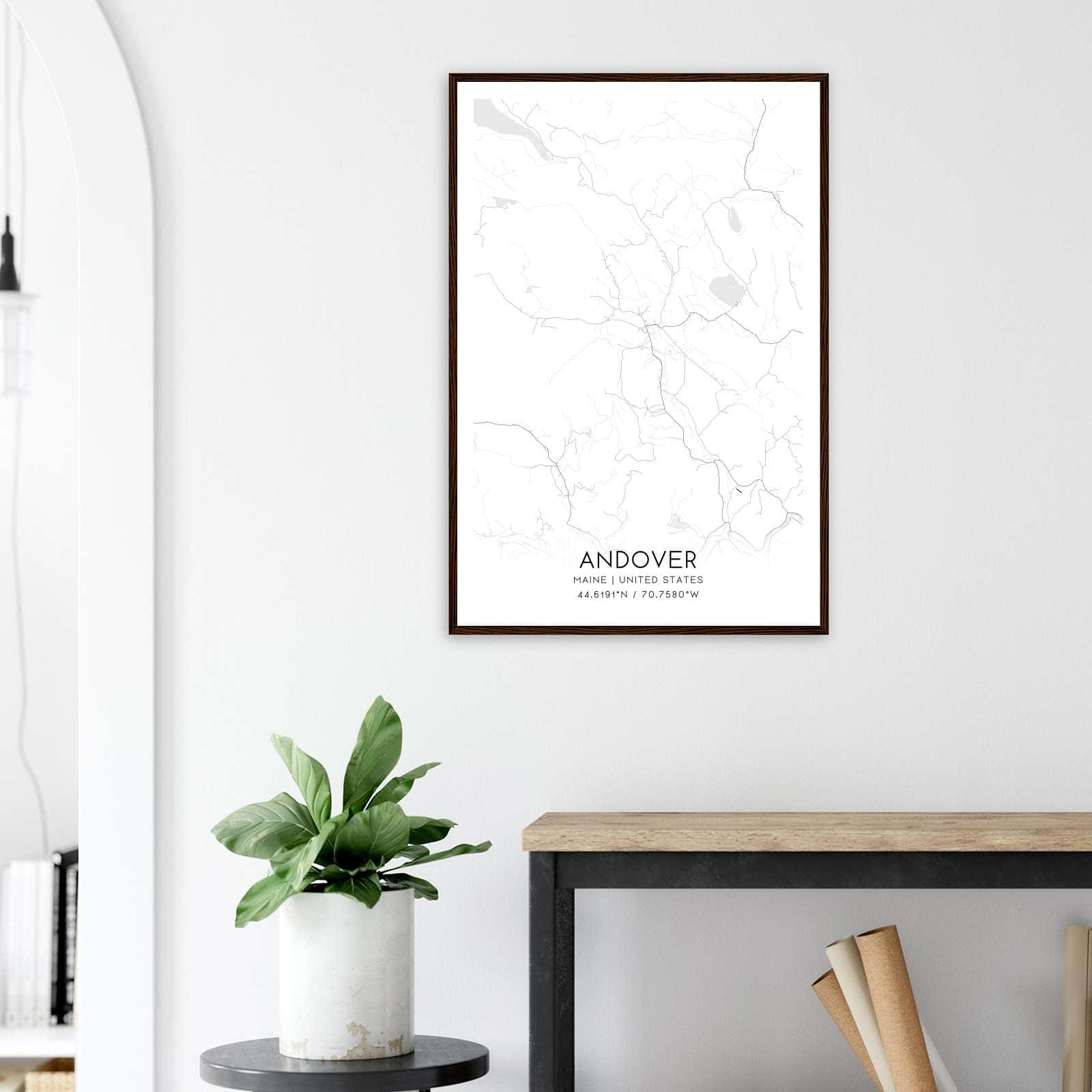 Andover Maine Map Poster, Modern Home Decor Wall Art Print - Custom ...