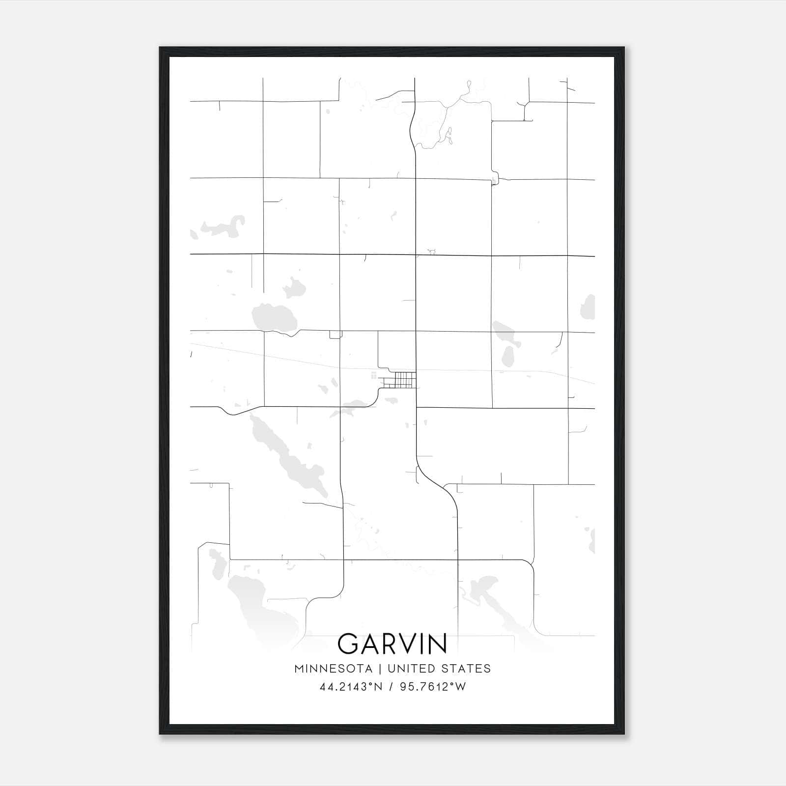 Garvin Minnesota Map Poster, Modern Home Decor Wall Art Print - Custom ...