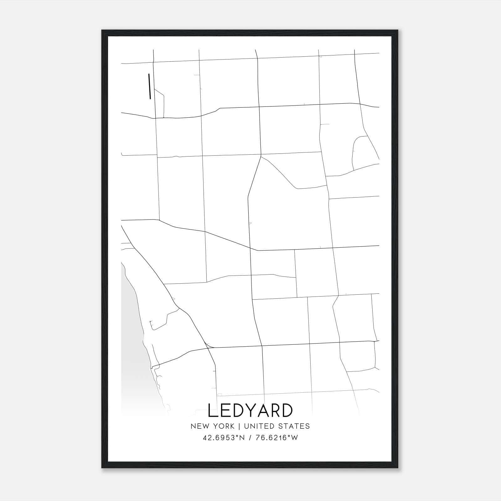 Ledyard New York Map Poster, Modern Home Decor Wall Art Print - Custom ...