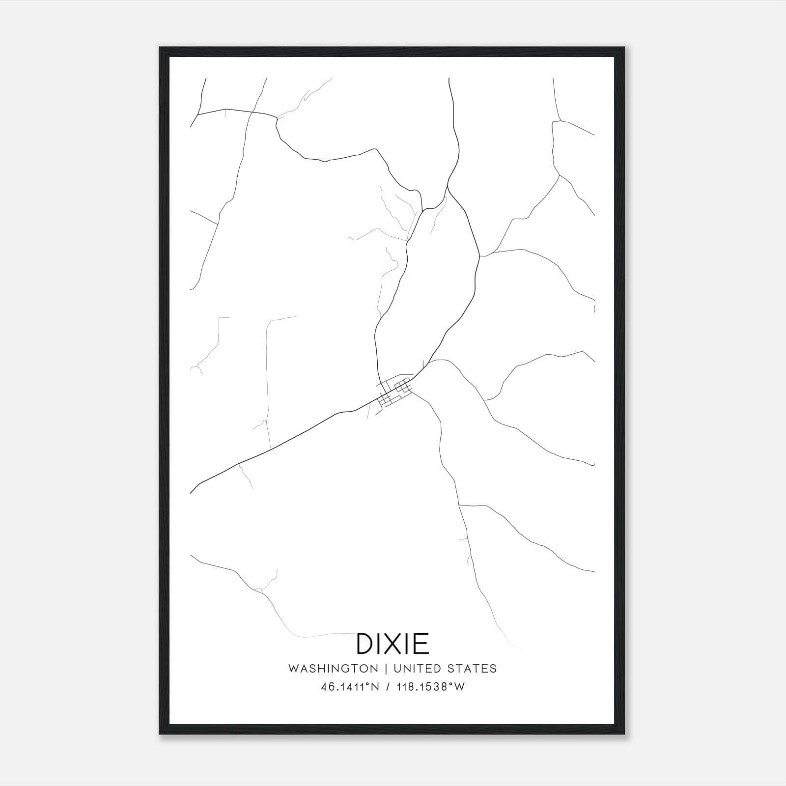 Dixie Washington Map Poster, Modern Home Decor Wall Art Print - Custom Maps & Posters