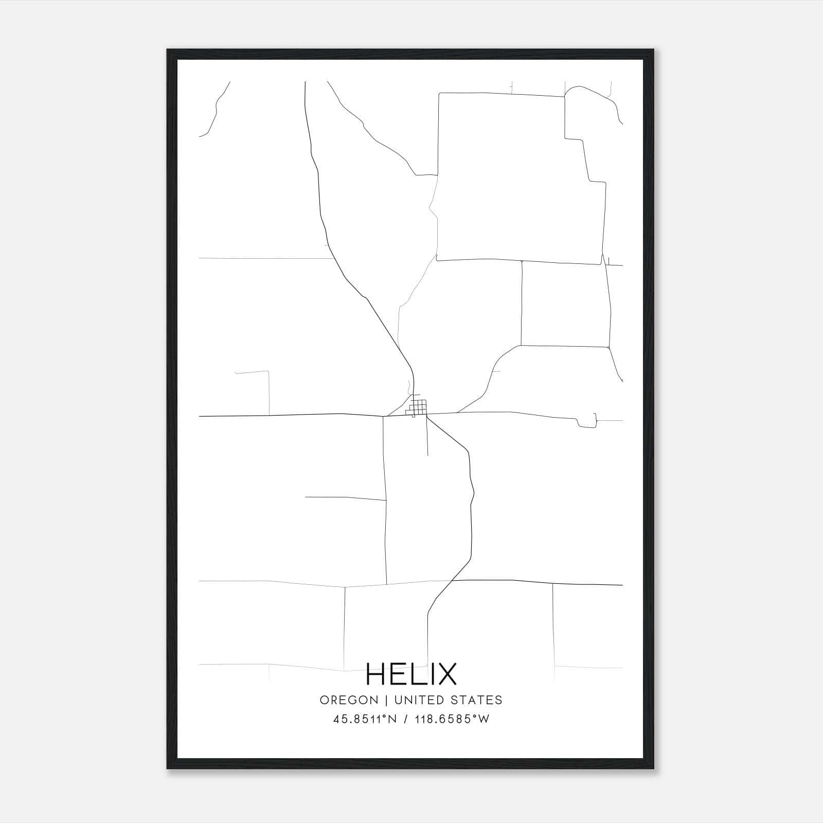 Helix Oregon Map Poster, Modern Home Decor Wall Art Print - Custom Maps ...
