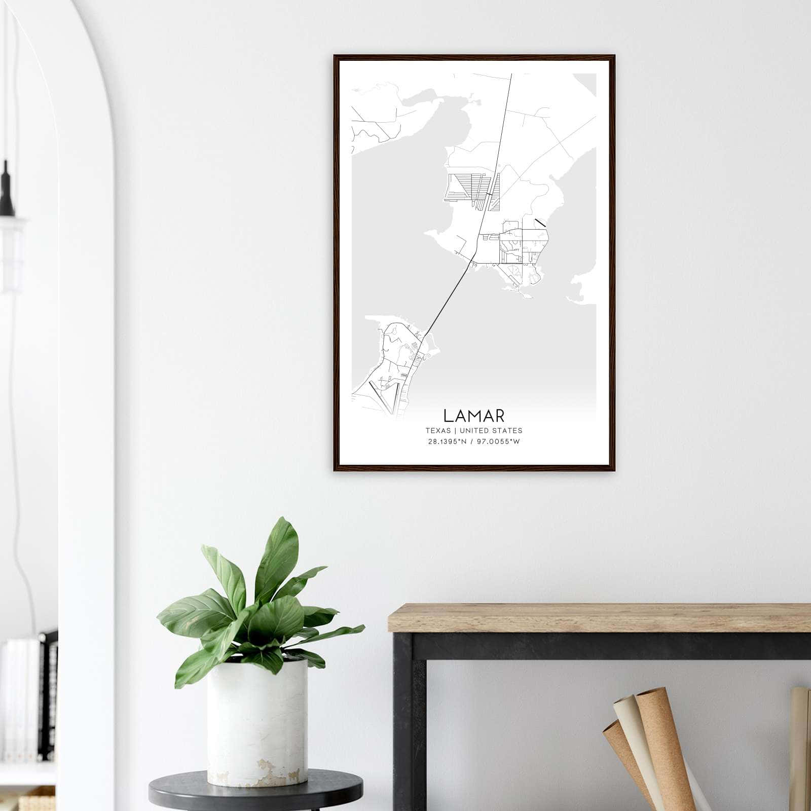 Lamar Texas Map Poster, Modern Home Decor Wall Art Print - Custom Maps ...