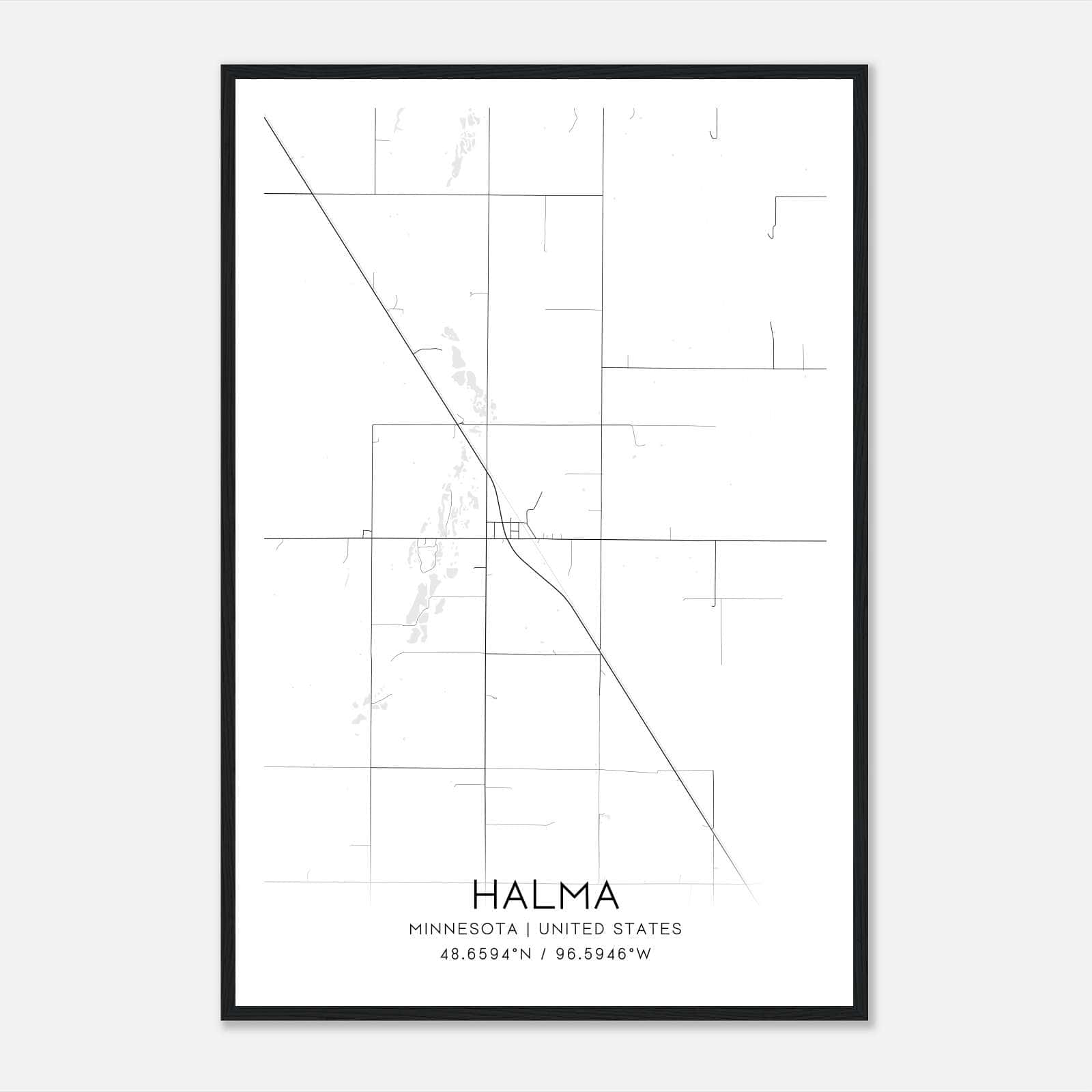Halma Minnesota Map Poster, Modern Home Decor Wall Art Print - Custom ...