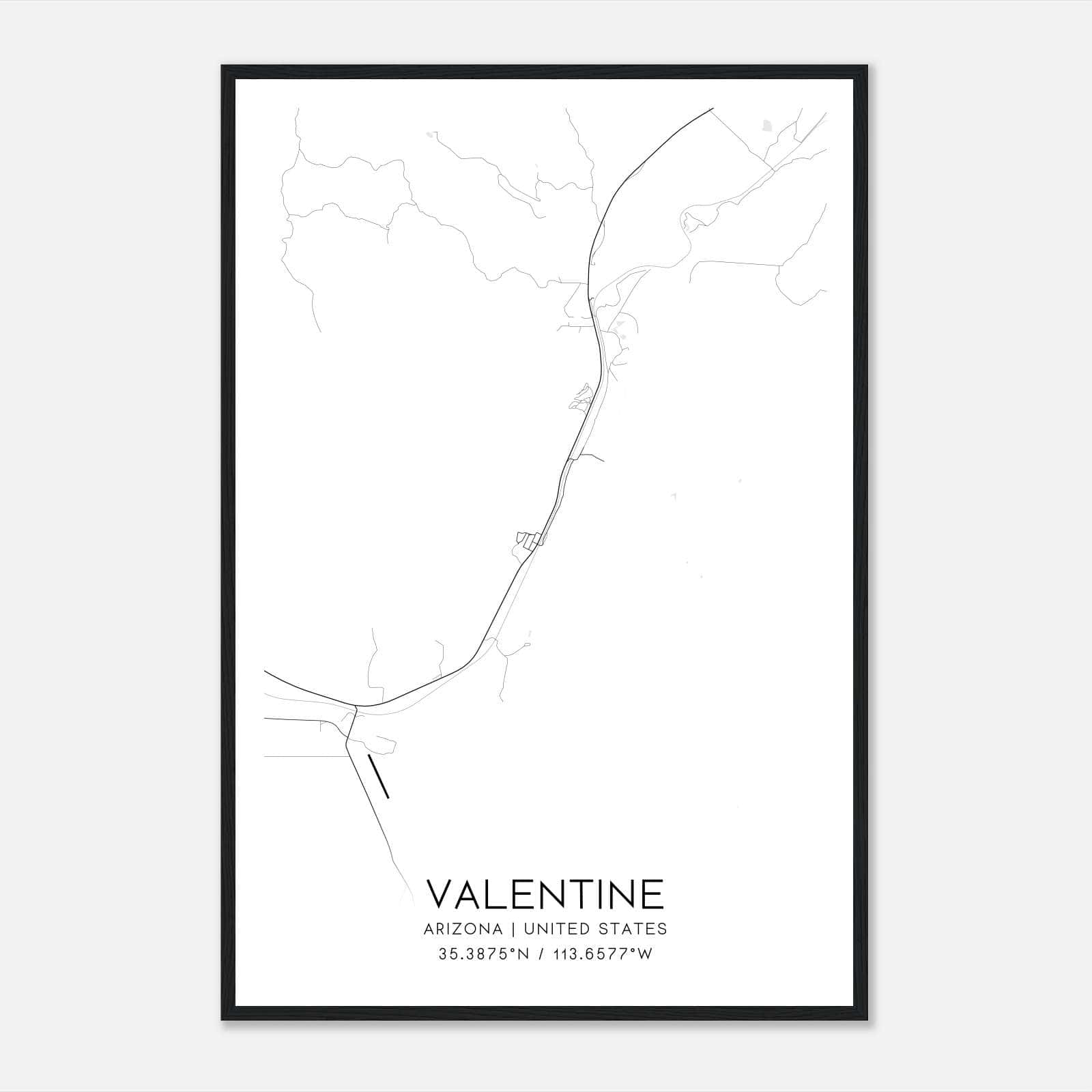 Valentine Arizona Map Poster, Modern Home Decor Wall Art Print - Custom ...