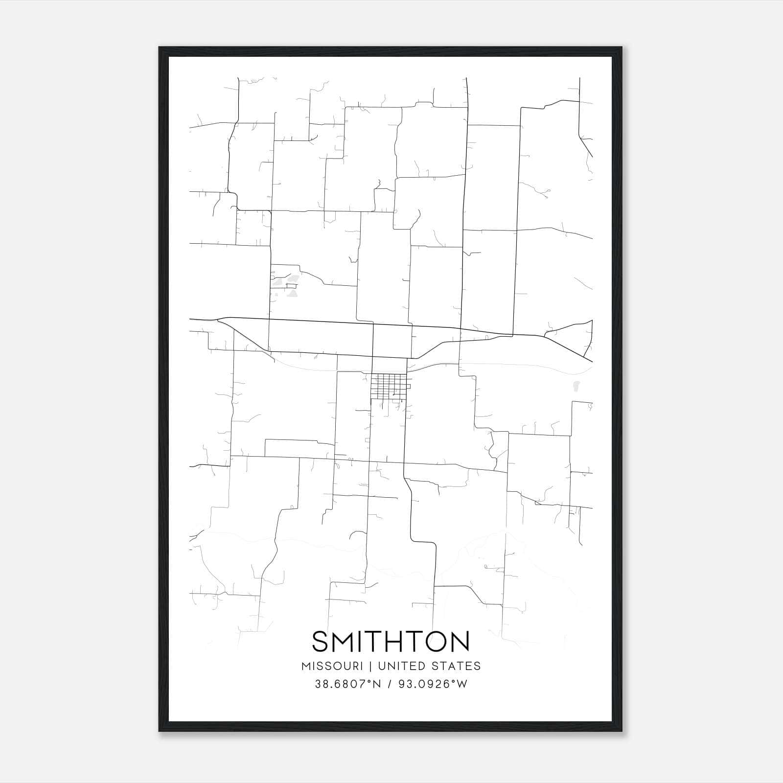 Smithton Missouri Map Poster, Modern Home Decor Wall Art Print - Custom ...