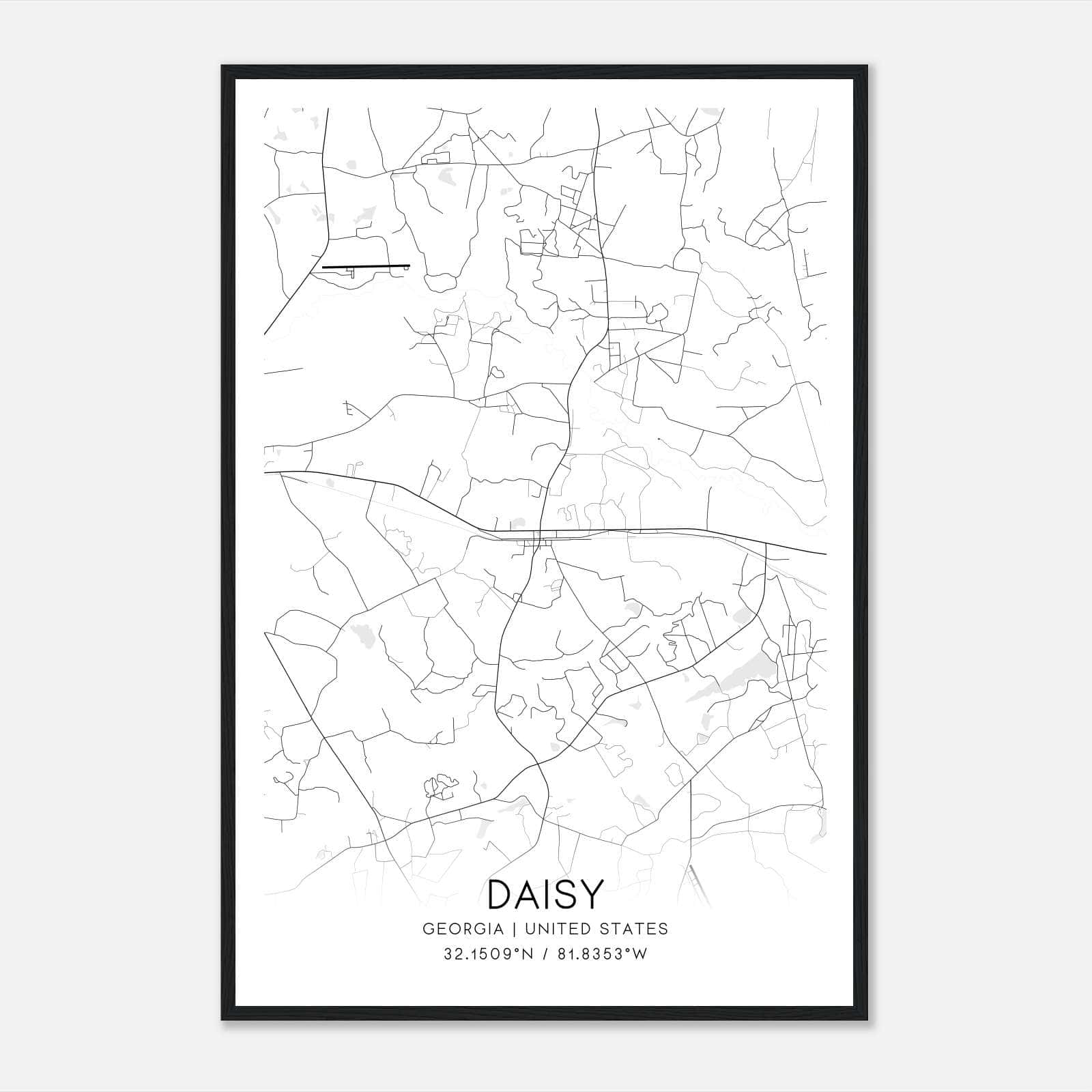 Daisy Georgia Map Poster, Modern Home Decor Wall Art Print - Custom ...