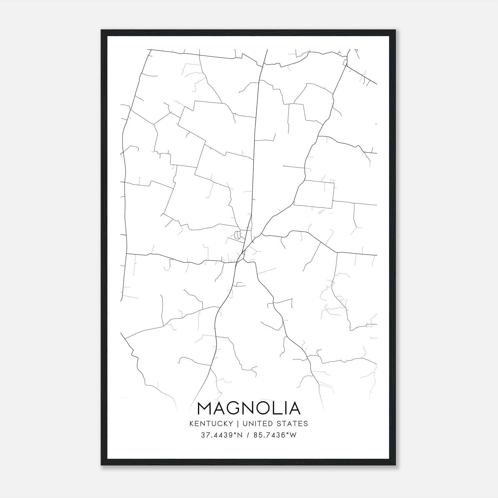 Magnolia Kentucky Map Poster, Modern Home Decor Wall Art Print - Custom ...