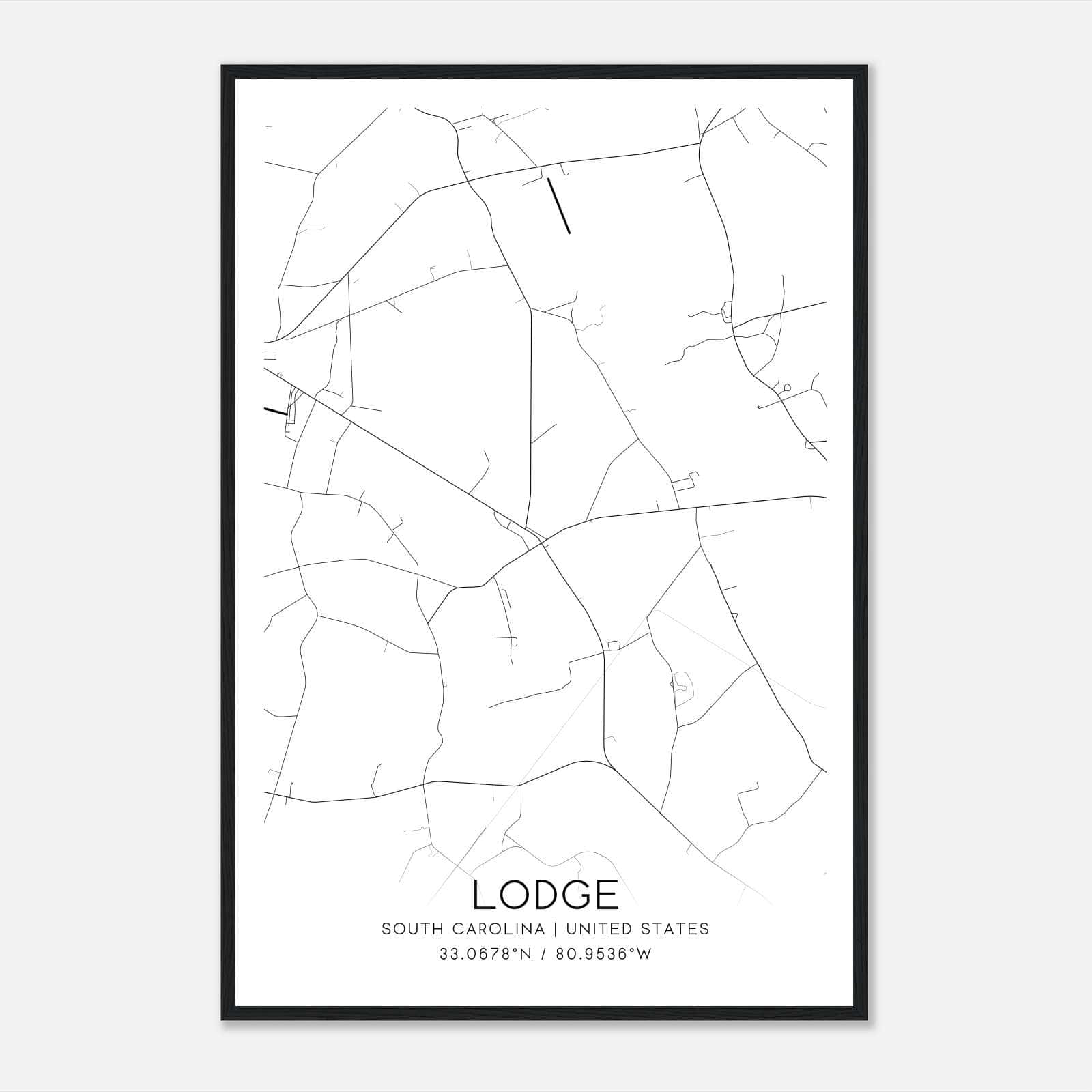 Lodge South Carolina Map Poster, Modern Home Decor Wall Art Print ...