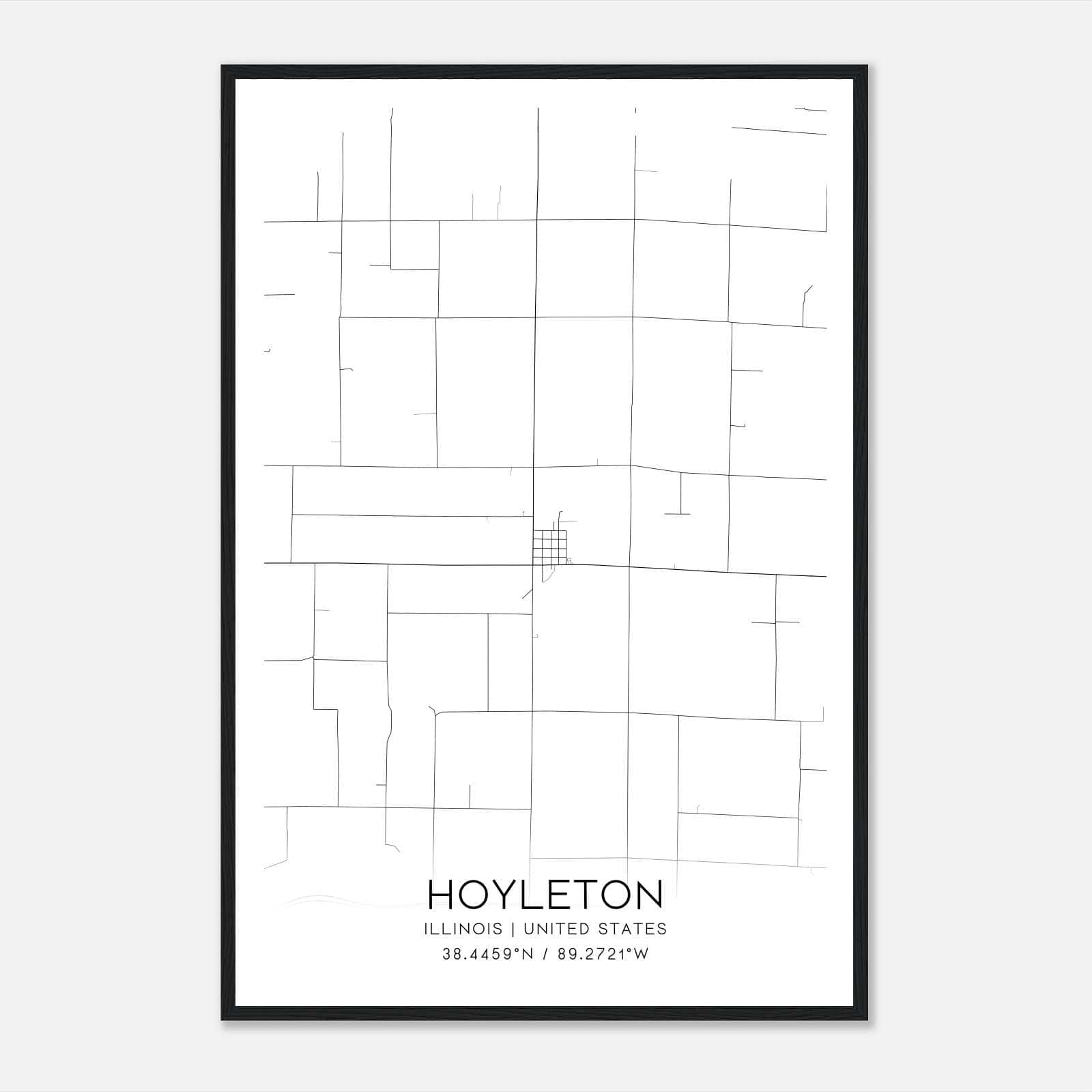 Hoyleton Illinois Map Poster, Modern Home Decor Wall Art Print - Custom ...