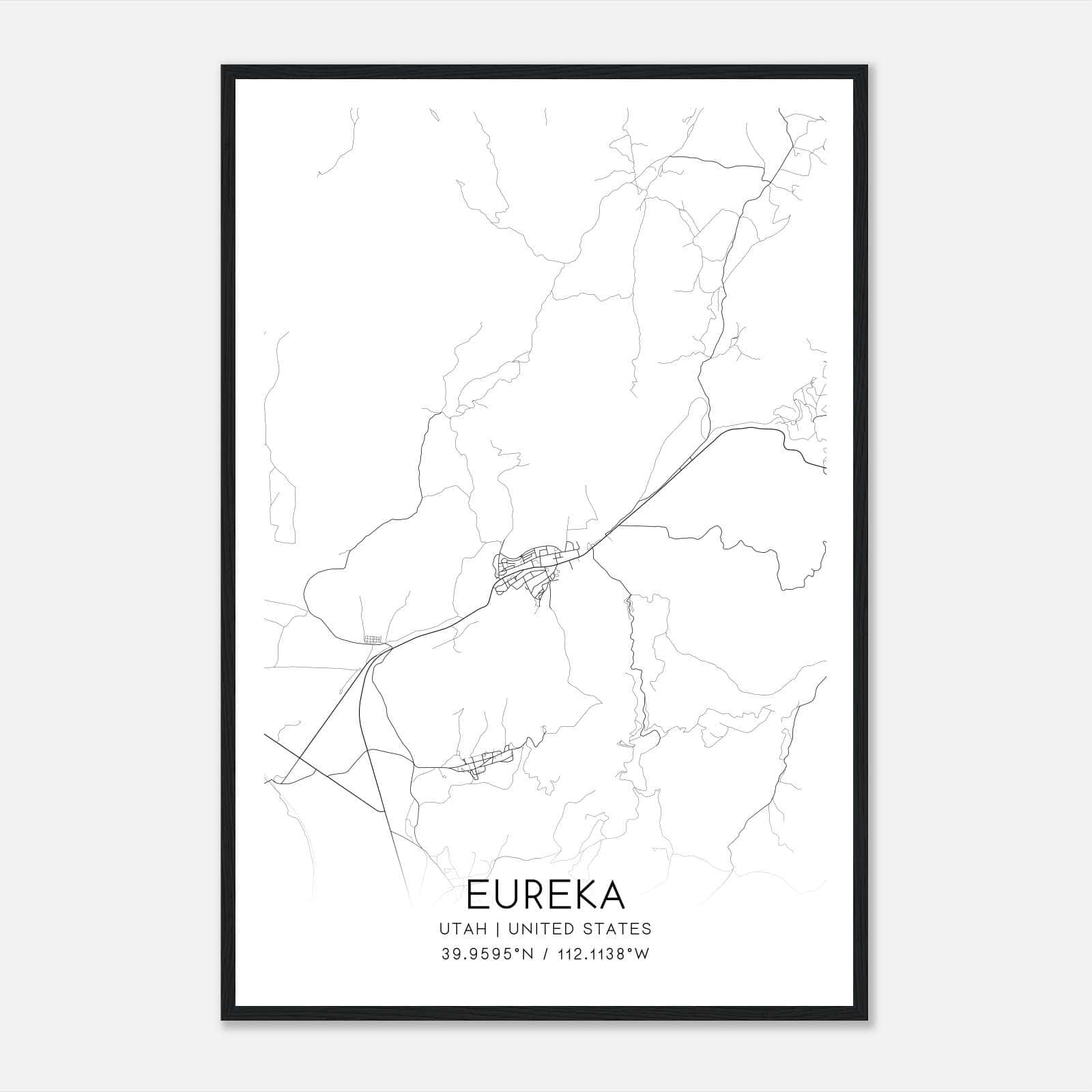Eureka Utah Map Poster, Modern Home Decor Wall Art Print - Custom Maps ...