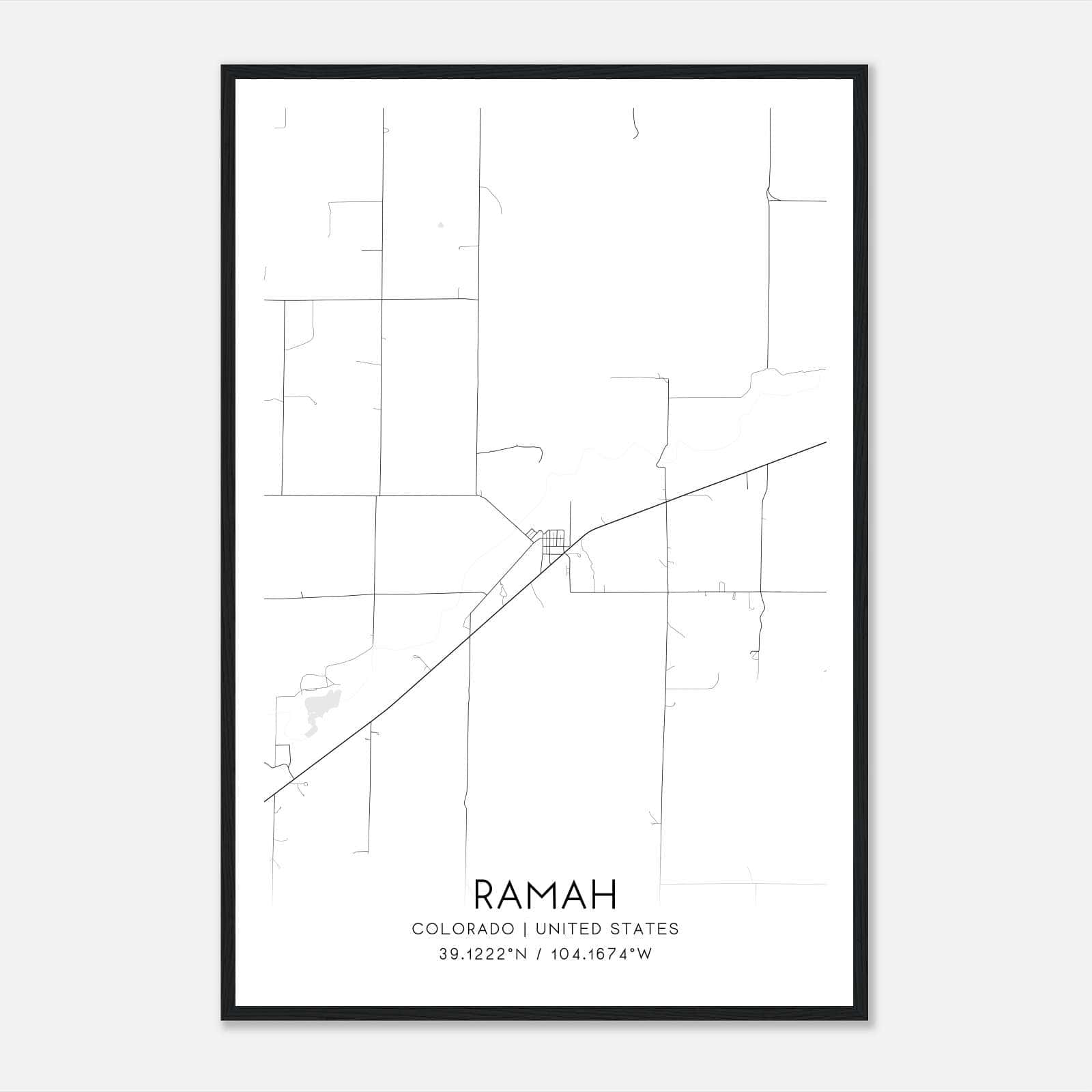 Ramah Colorado Map Poster, Modern Home Decor Wall Art Print - Custom ...