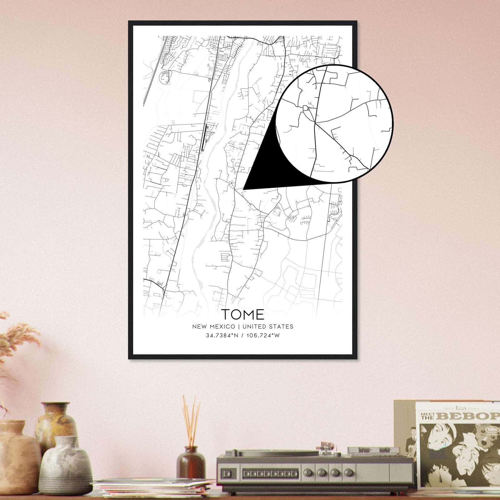 Tome New Mexico Map Poster, Modern Home Decor Wall Art Print - Custom ...