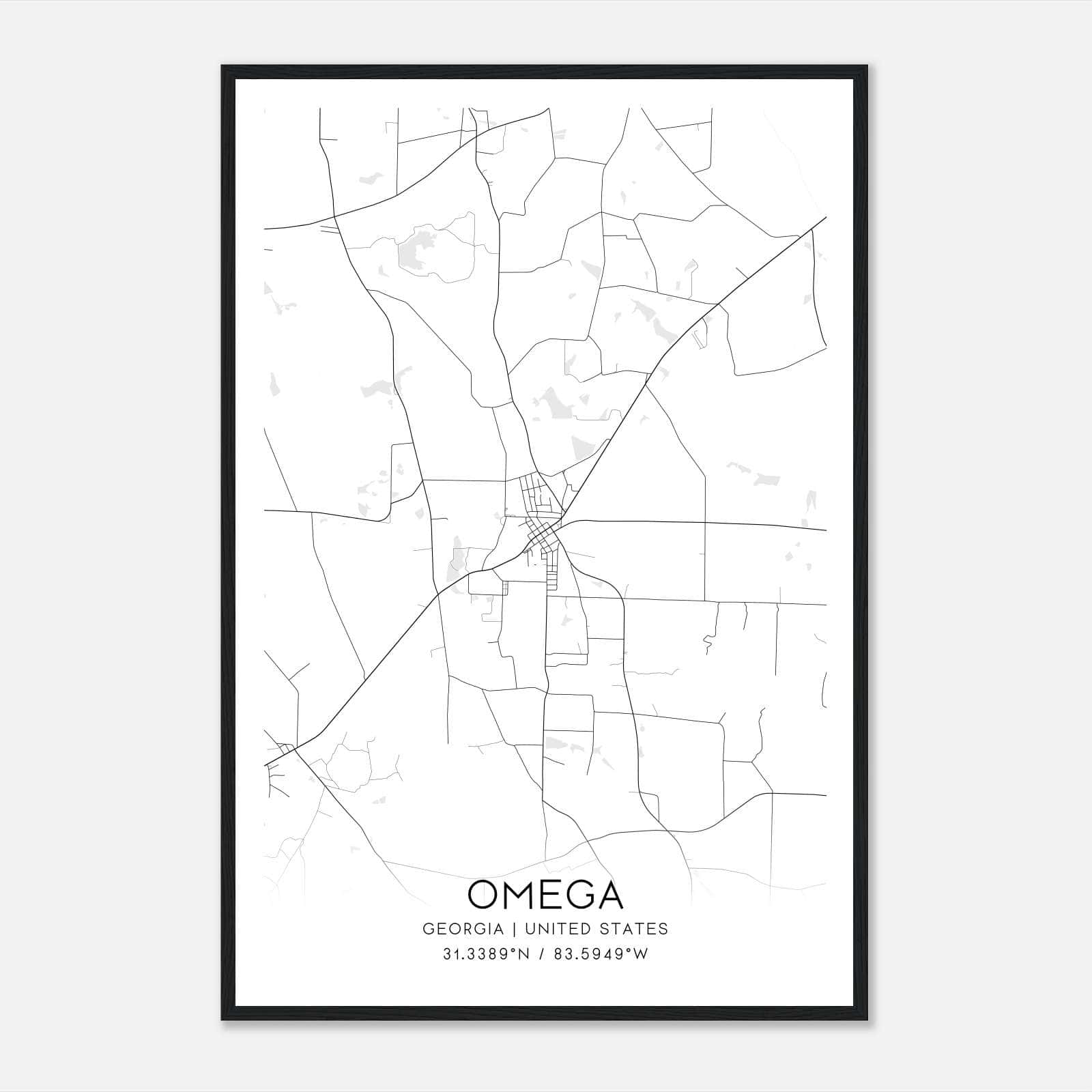 Omega Georgia Map Poster, Modern Home Decor Wall Art Print - Custom ...
