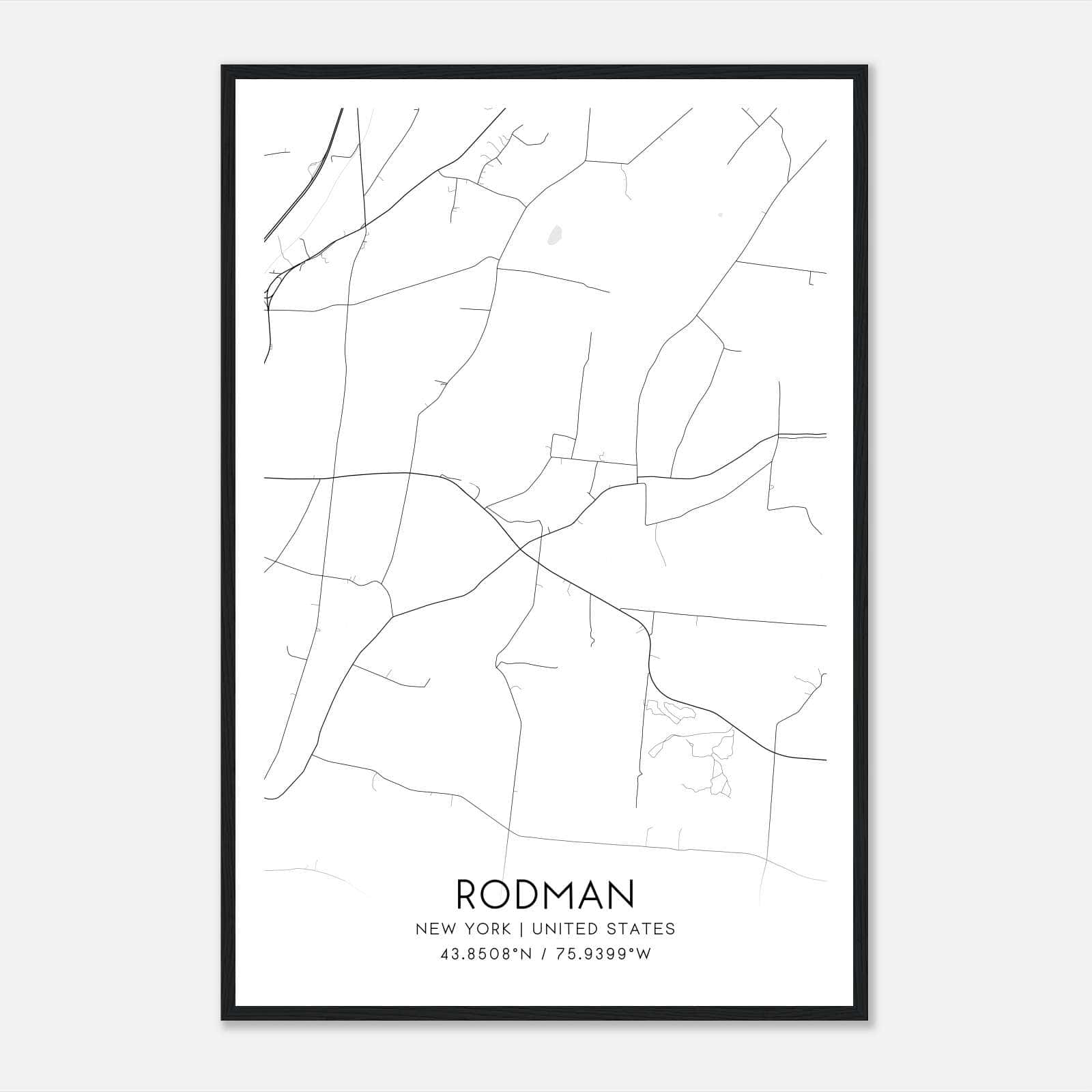 Rodman New York Map Poster, Modern Home Decor Wall Art Print - Custom ...