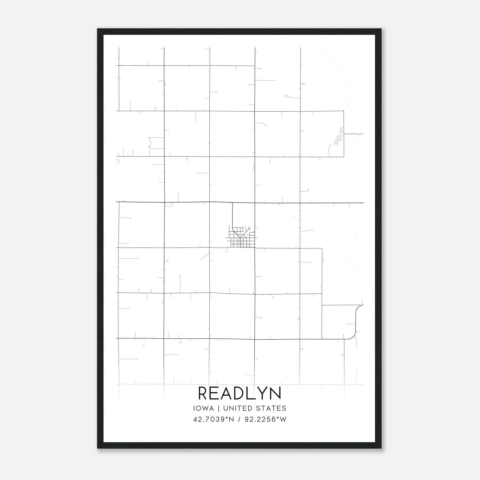 Readlyn Iowa Map Poster, Modern Home Decor Wall Art Print - Custom Maps ...