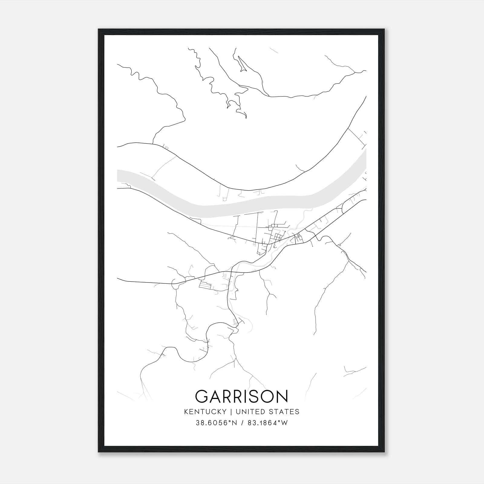 Garrison Kentucky Map Poster, Modern Home Decor Wall Art Print - Custom ...