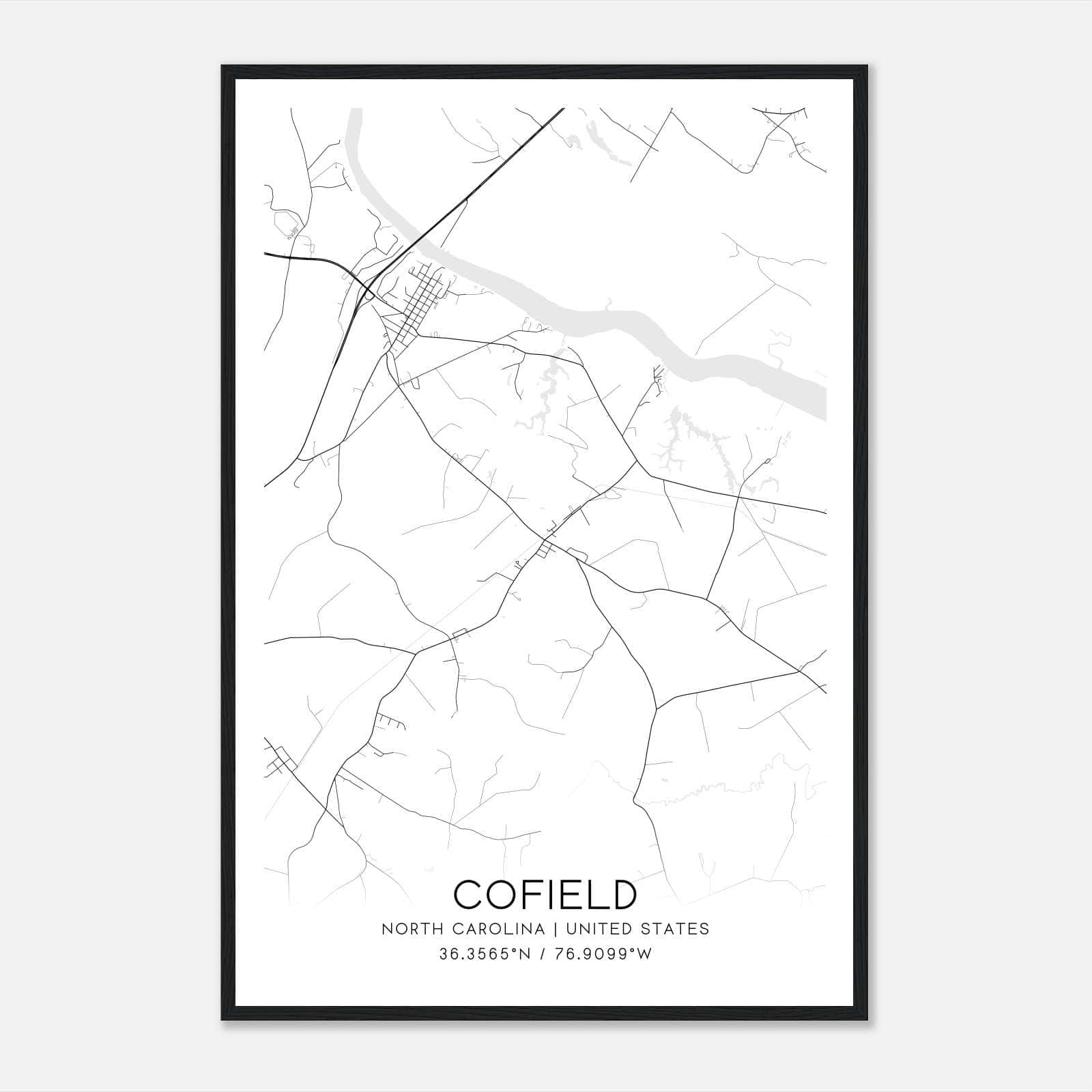 Cofield North Carolina Map Poster, Modern Home Decor Wall Art Print ...