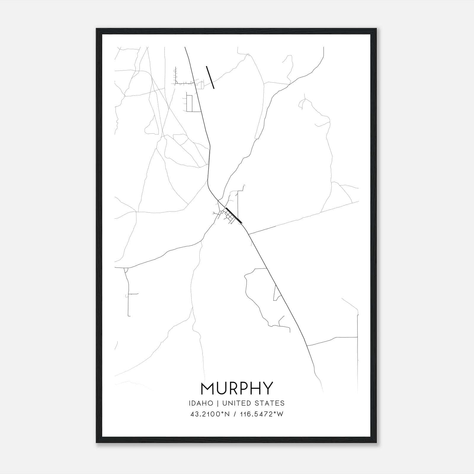 Murphy Idaho Map Poster, Modern Home Decor Wall Art Print - Custom Maps ...