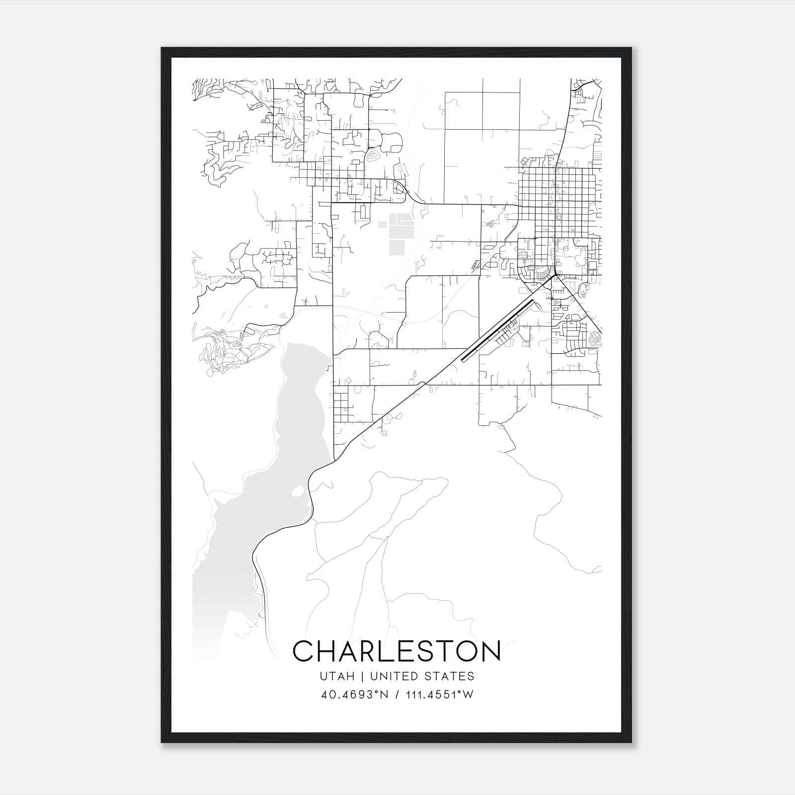 Charleston Utah Map Poster, Modern Home Decor Wall Art Print - Custom Maps & Posters