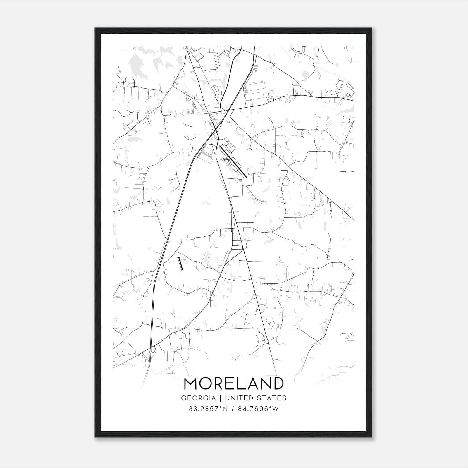 Moreland Georgia Map Poster, Modern Home Decor Wall Art Print - Custom ...