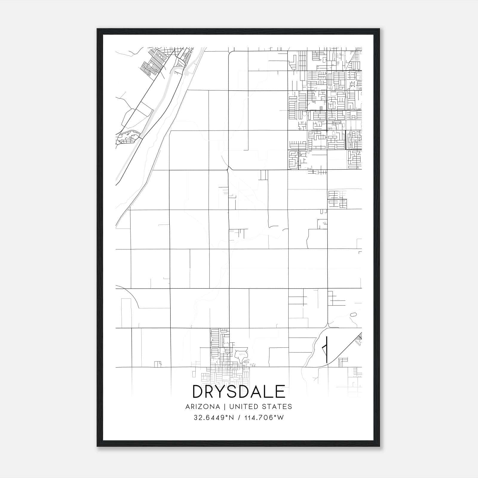 Drysdale Arizona Map Poster, Modern Home Decor Wall Art Print - Custom ...