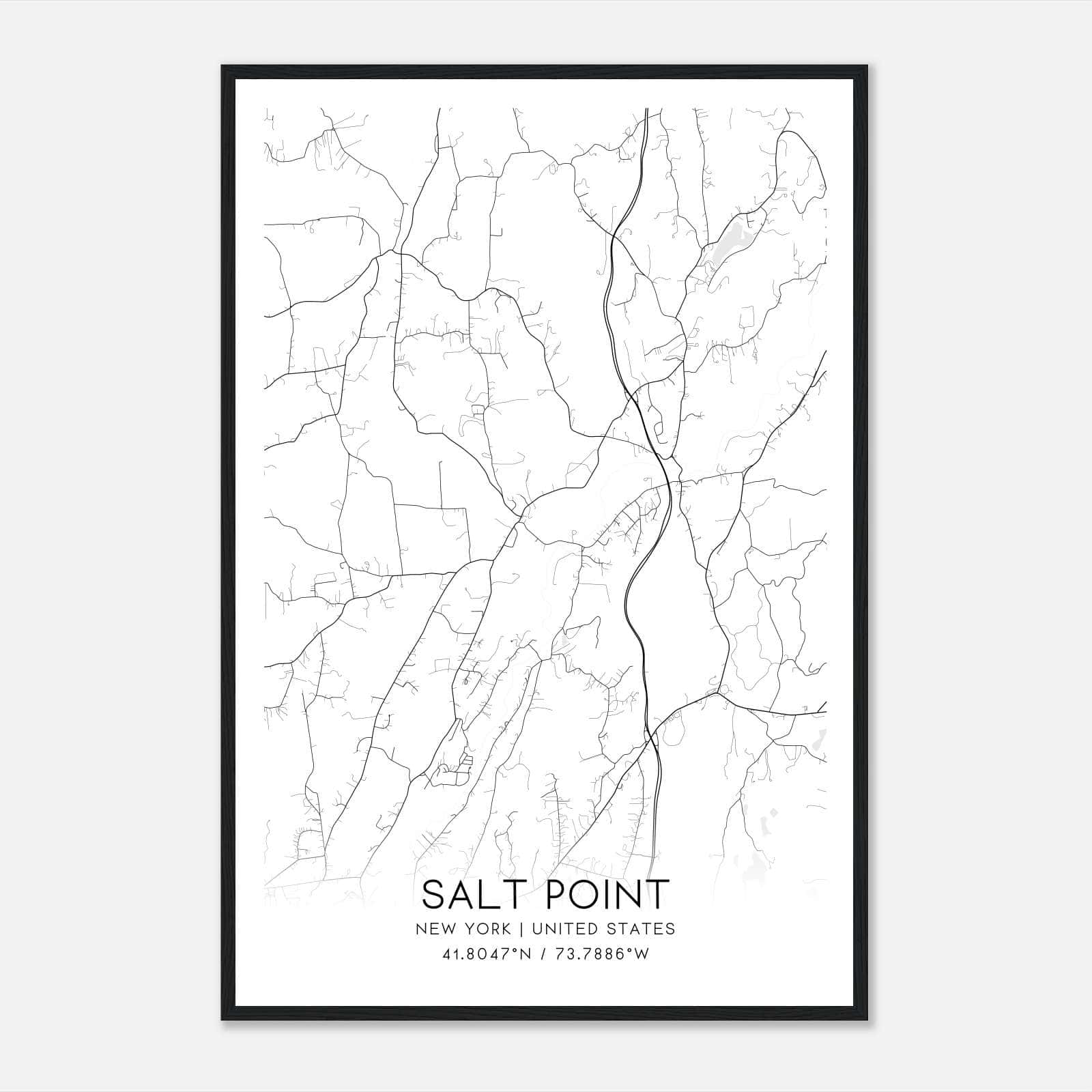 Salt Point New York Map Poster, Modern Home Decor Wall Art Print ...