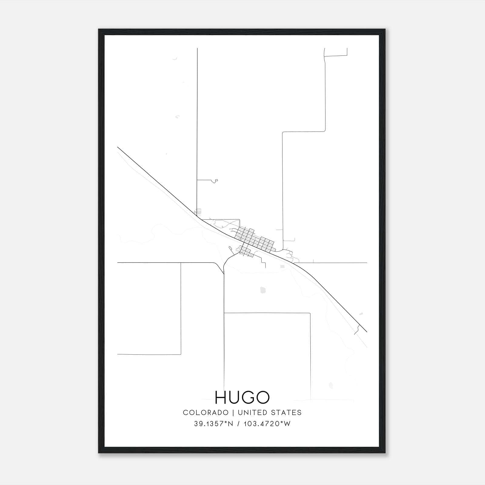 Hugo Colorado Map Poster, Modern Home Decor Wall Art Print - Custom ...