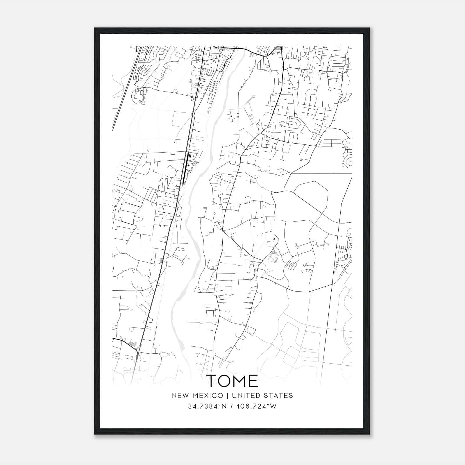 Tome New Mexico Map Poster, Modern Home Decor Wall Art Print - Custom ...