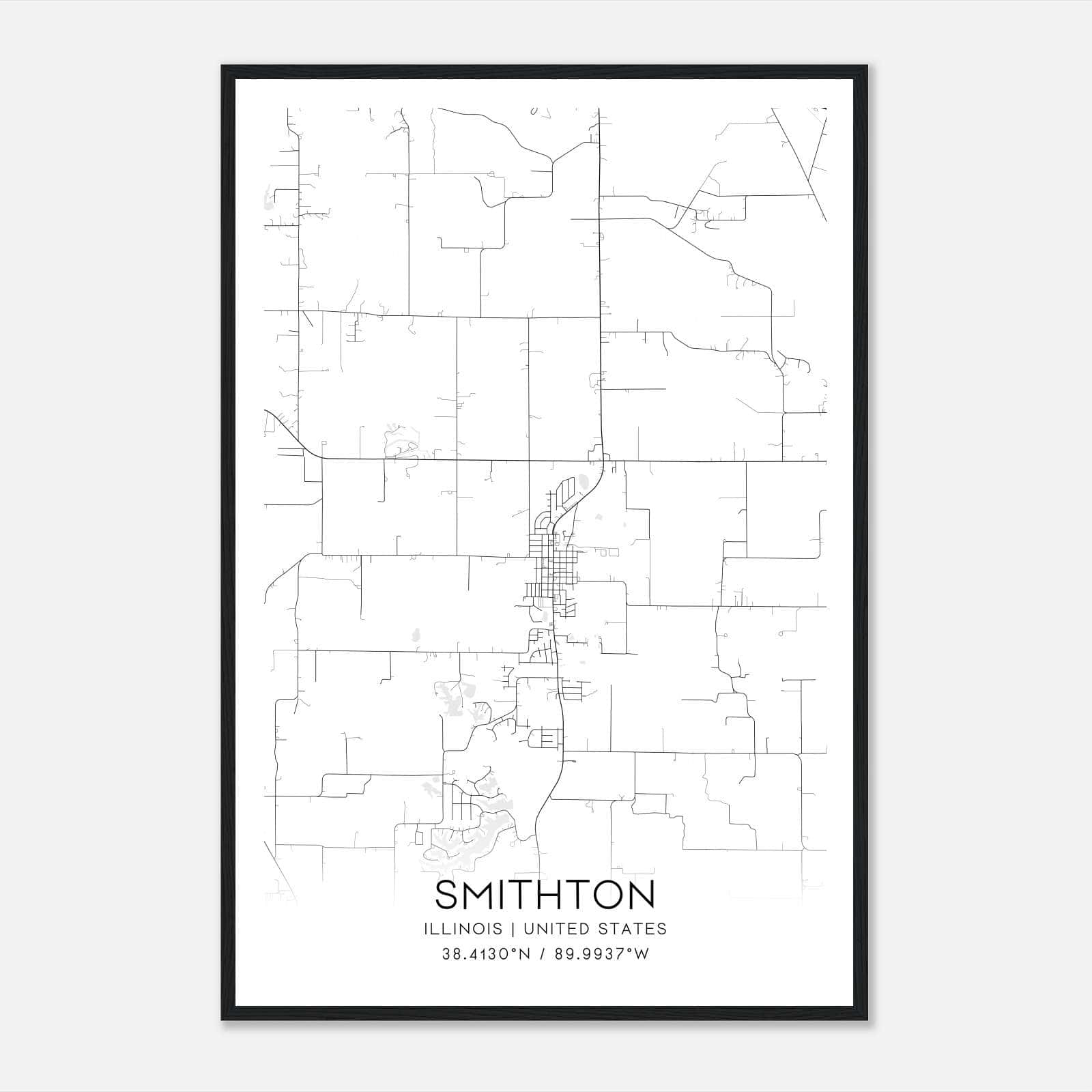 Smithton Illinois Map Poster, Modern Home Decor Wall Art Print - Custom ...