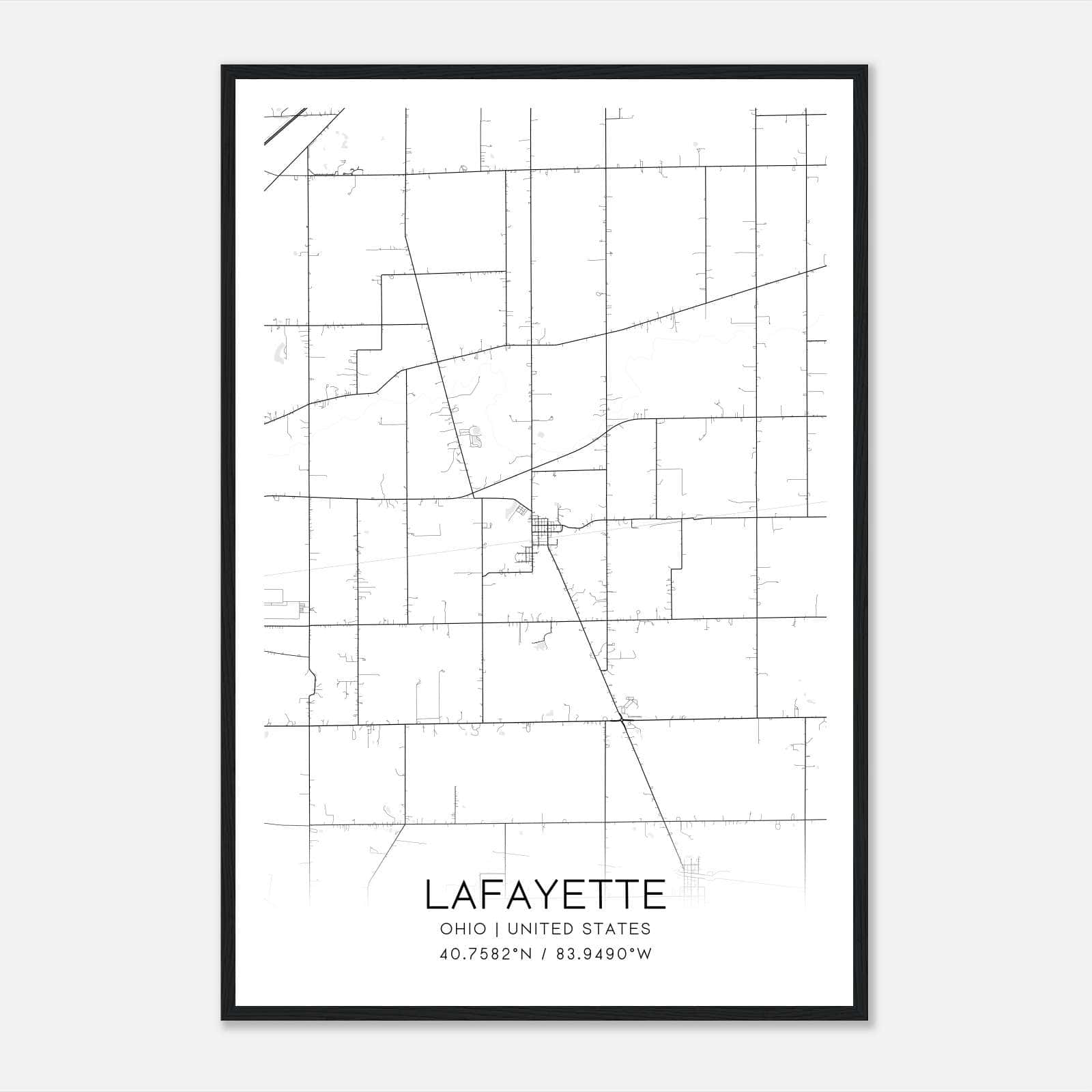 Vintage Florence Mississippi Map Poster, Florence MS City Road Wall Art ...