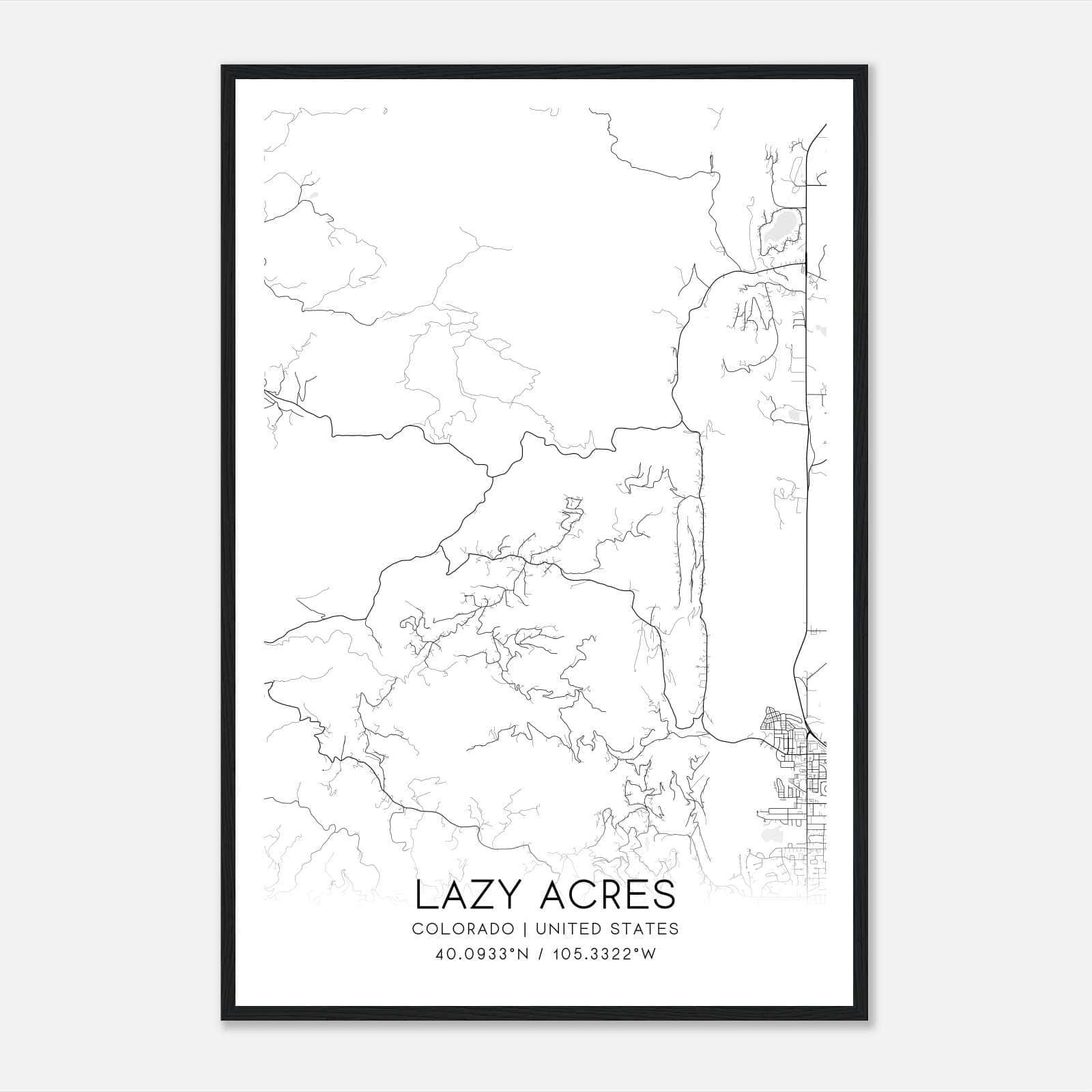 Lazy Acres Colorado Map Poster, Modern Home Decor Wall Art Print ...
