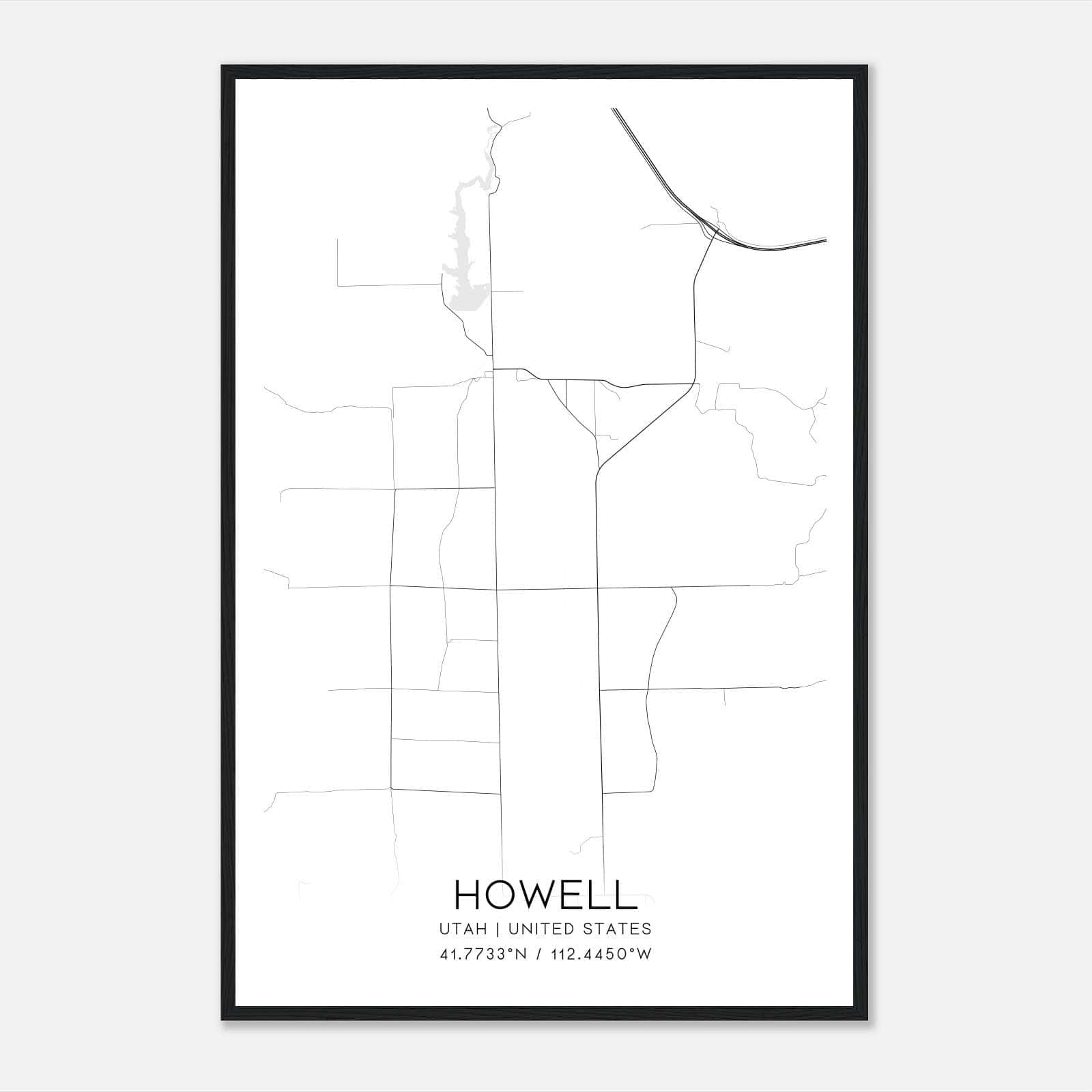 Howell Utah Map Poster, Modern Home Decor Wall Art Print - Custom Maps & Posters