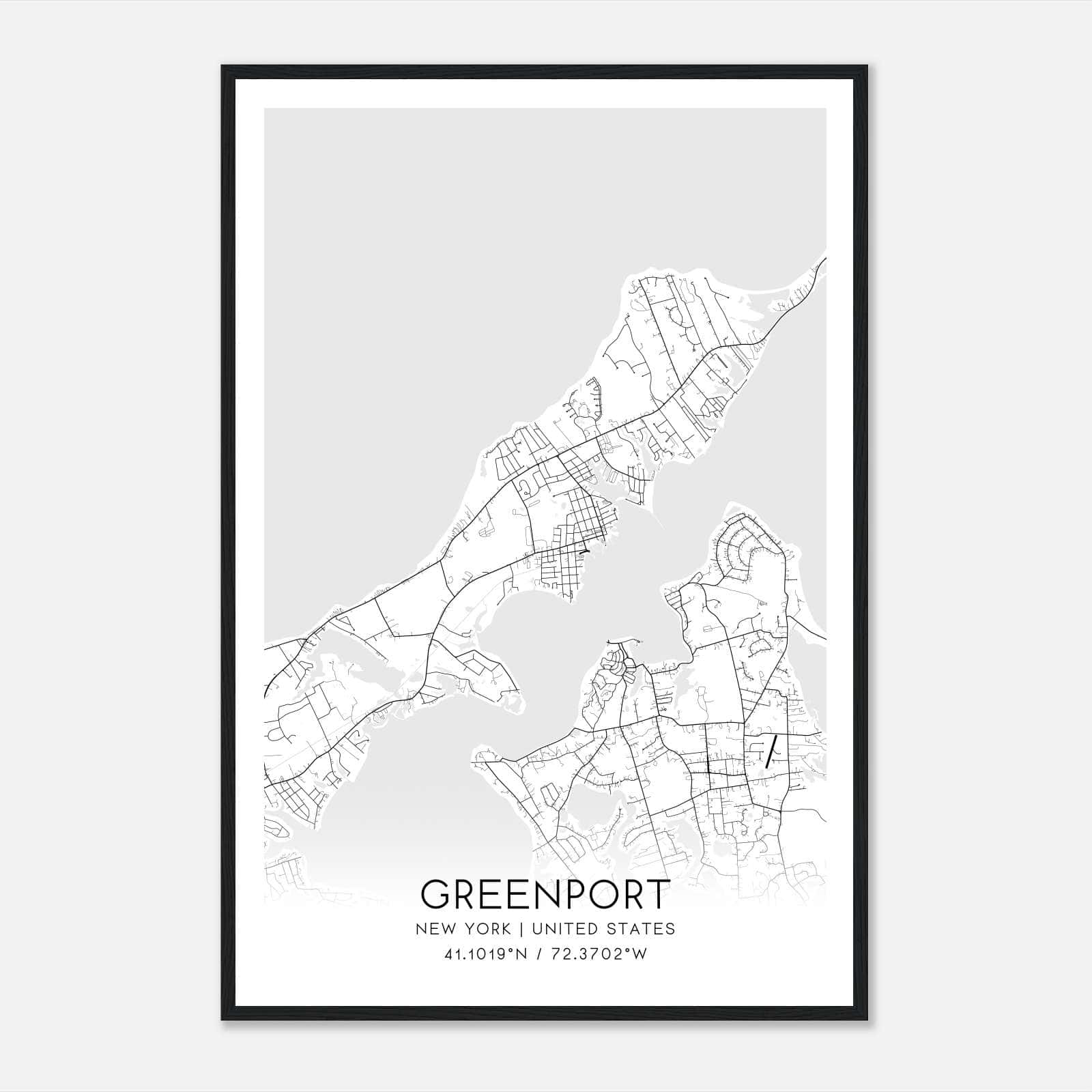 Greenport New York Map Poster, Modern Home Decor Wall Art Print ...