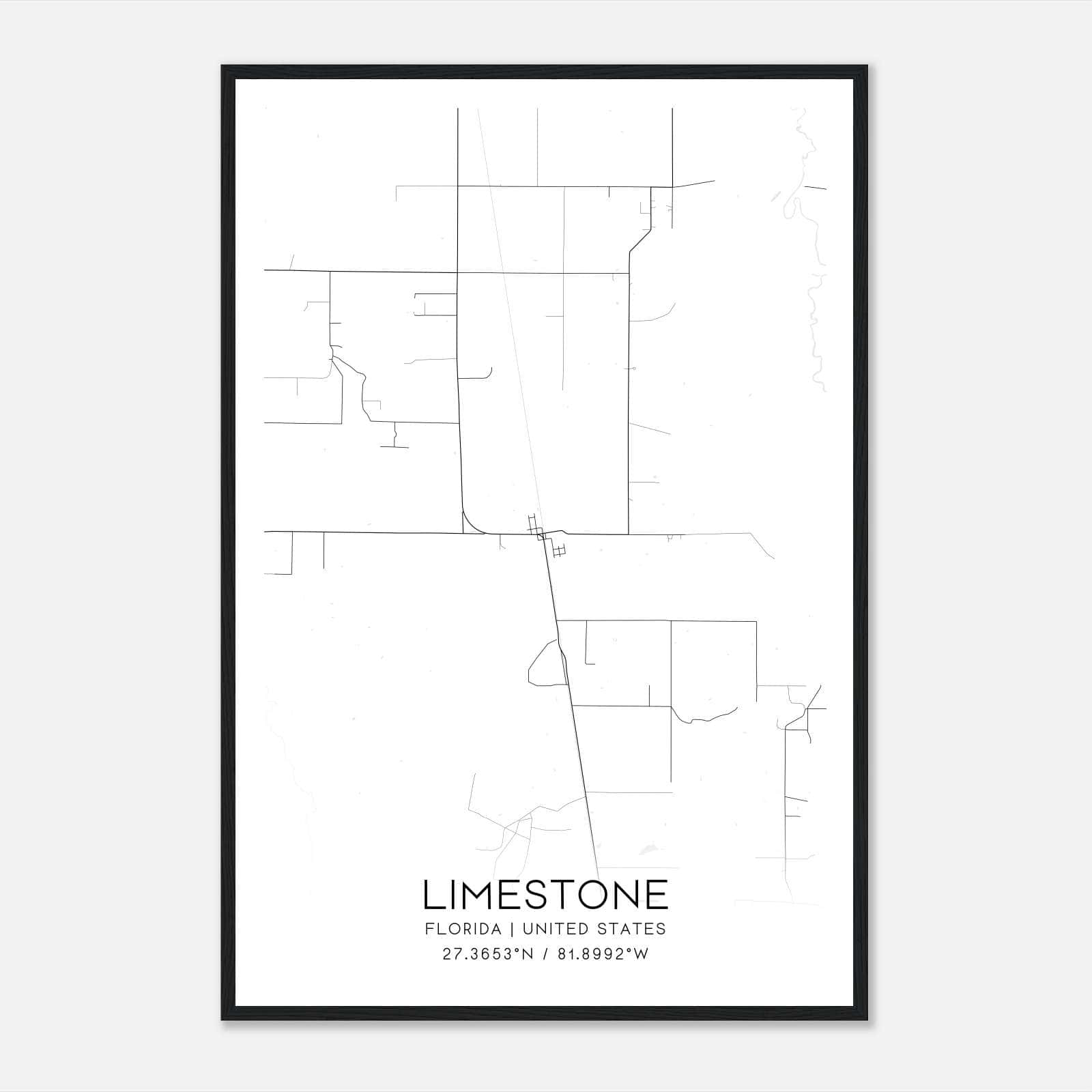 Limestone Florida Map Poster, Modern Home Decor Wall Art Print - Custom ...