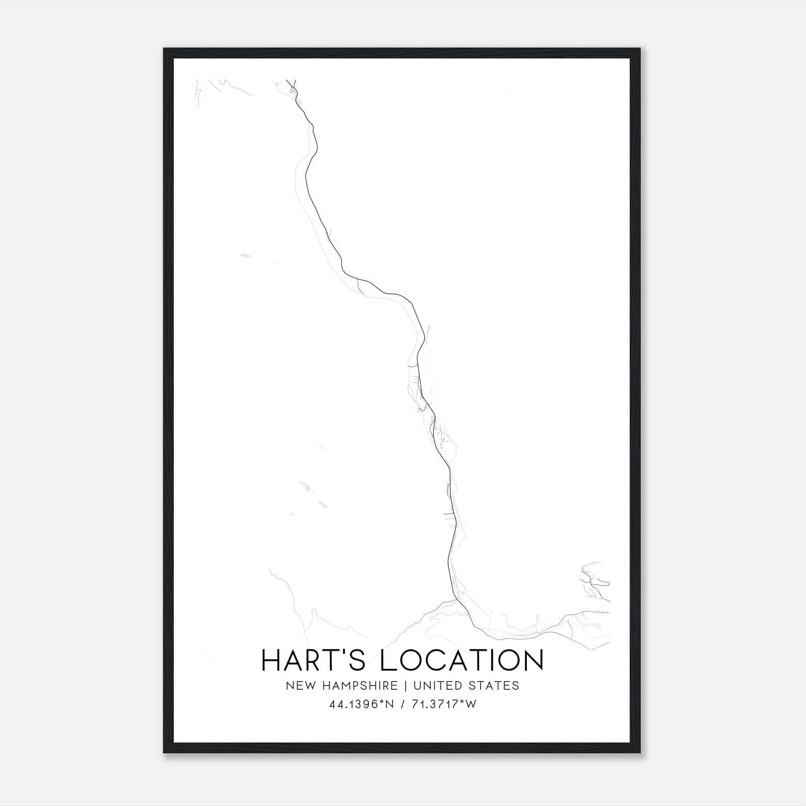 Hart's Location New Hampshire Map Poster, Modern Home Decor Wall Art ...