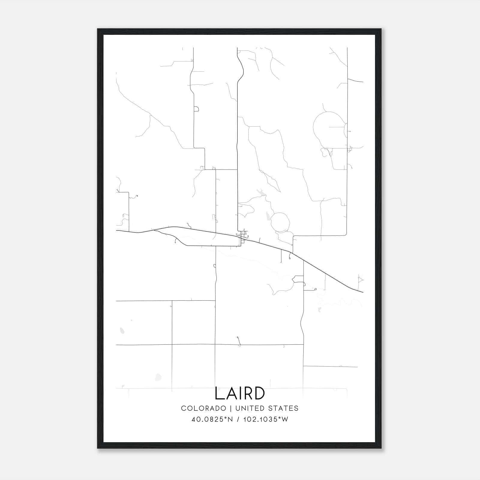 Laird Colorado Map Poster, Modern Home Decor Wall Art Print - Custom ...